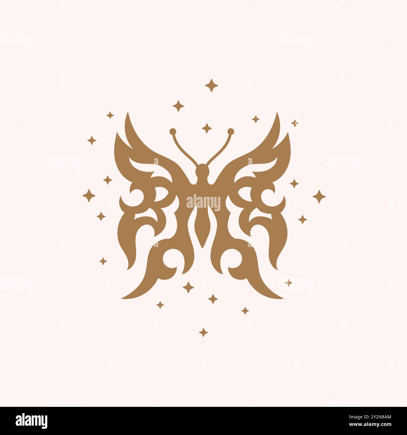 abstract butterfly with star element vector illustration Stock Vector ...