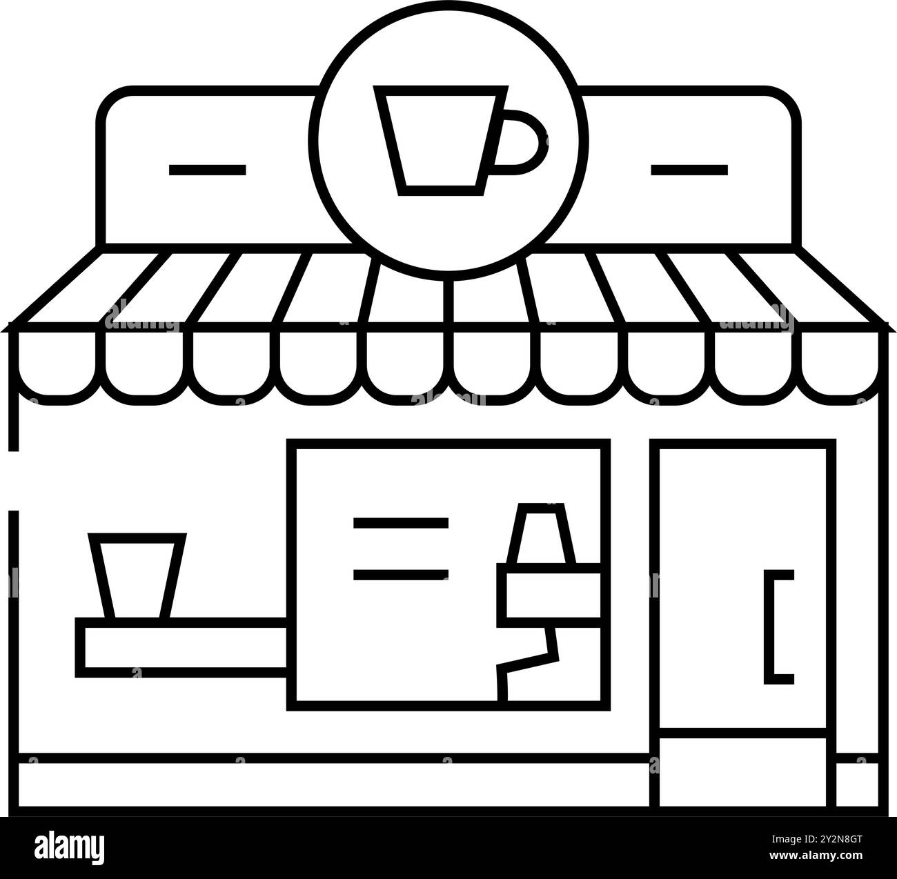 espresso bar street cafe line icon vector illustration Stock Vector ...