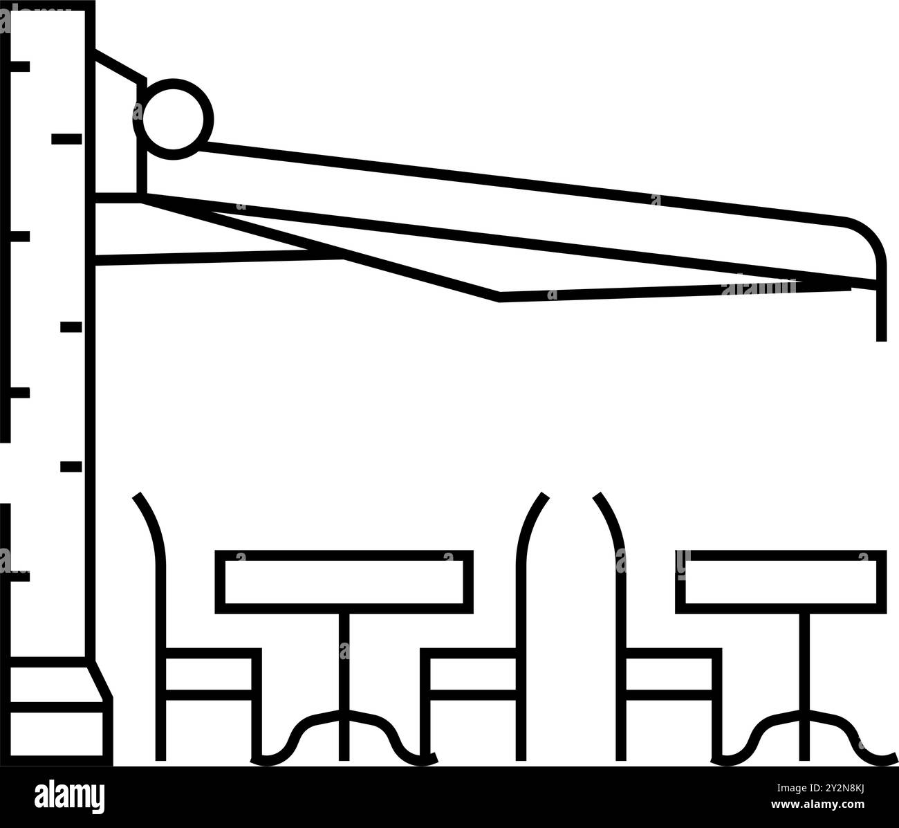 outdoor seating street cafe line icon vector illustration Stock Vector ...