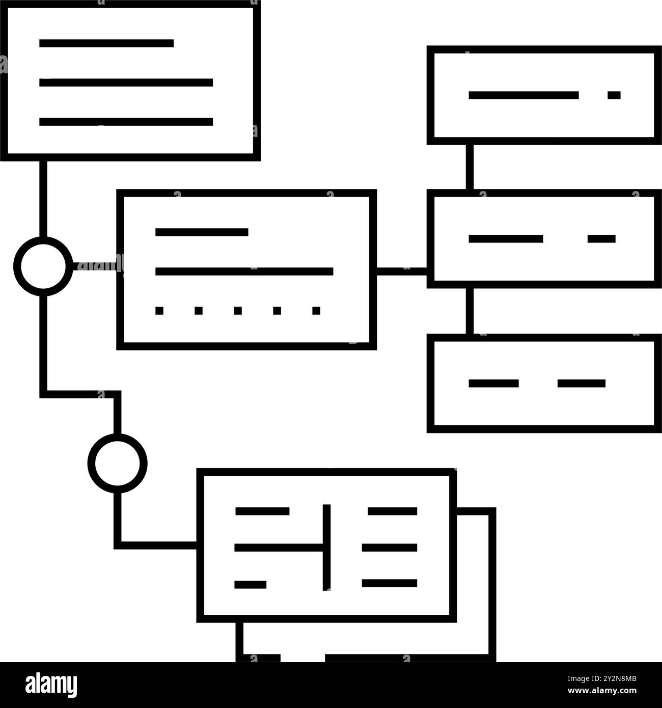 Uml Diagrams Analyst Line Icon Vector Illustration Stock Vector Image