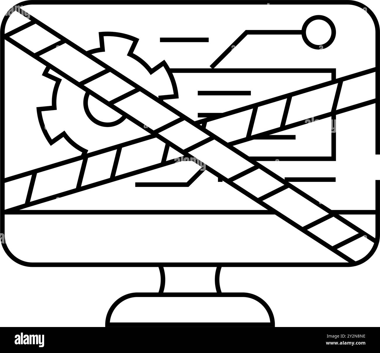 system maintenance analyst line icon vector illustration Stock Vector ...