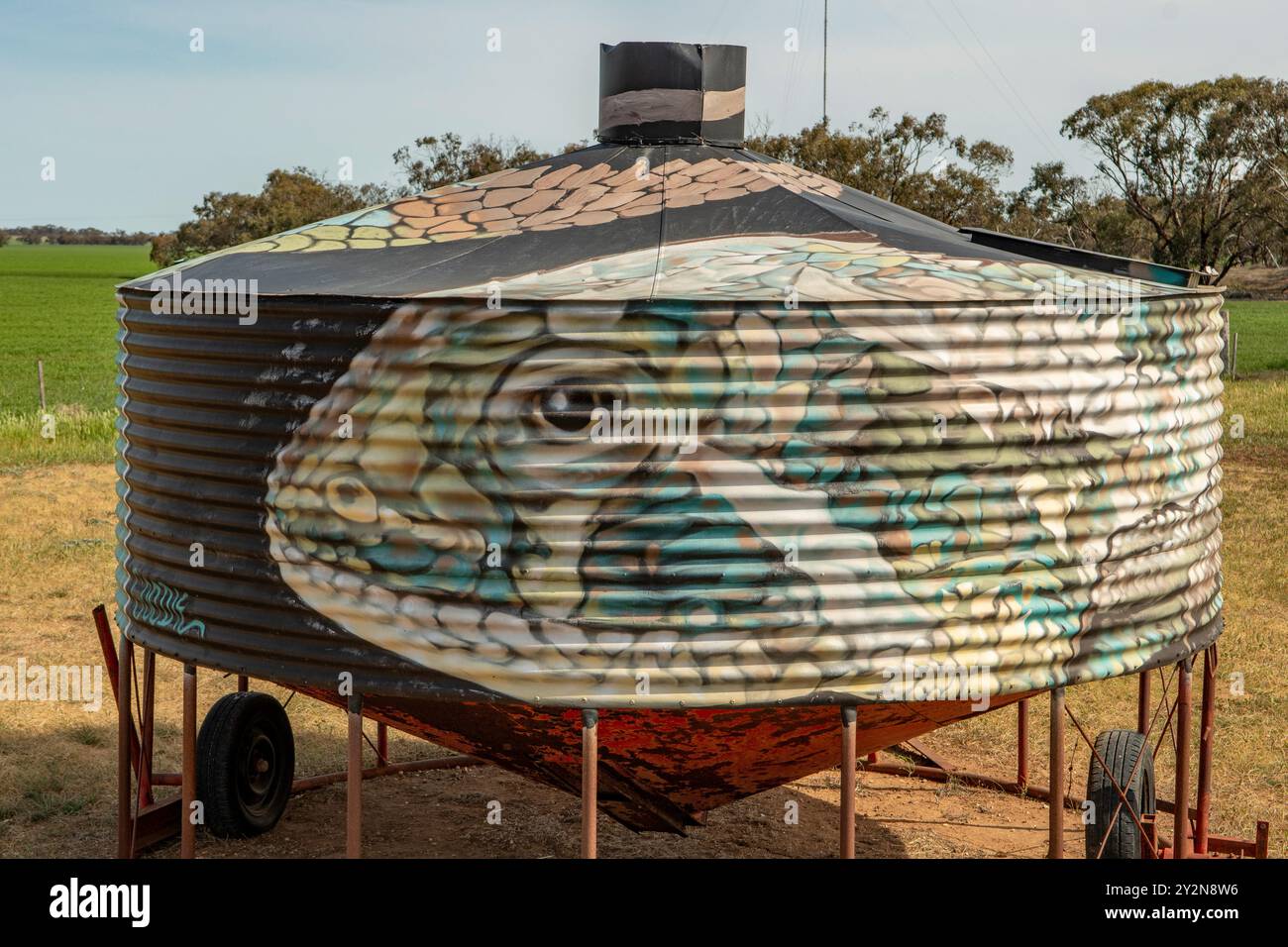 Lined Earless Dragon Mobile Silo Art by Georgia Goodnow, Woomelang ...