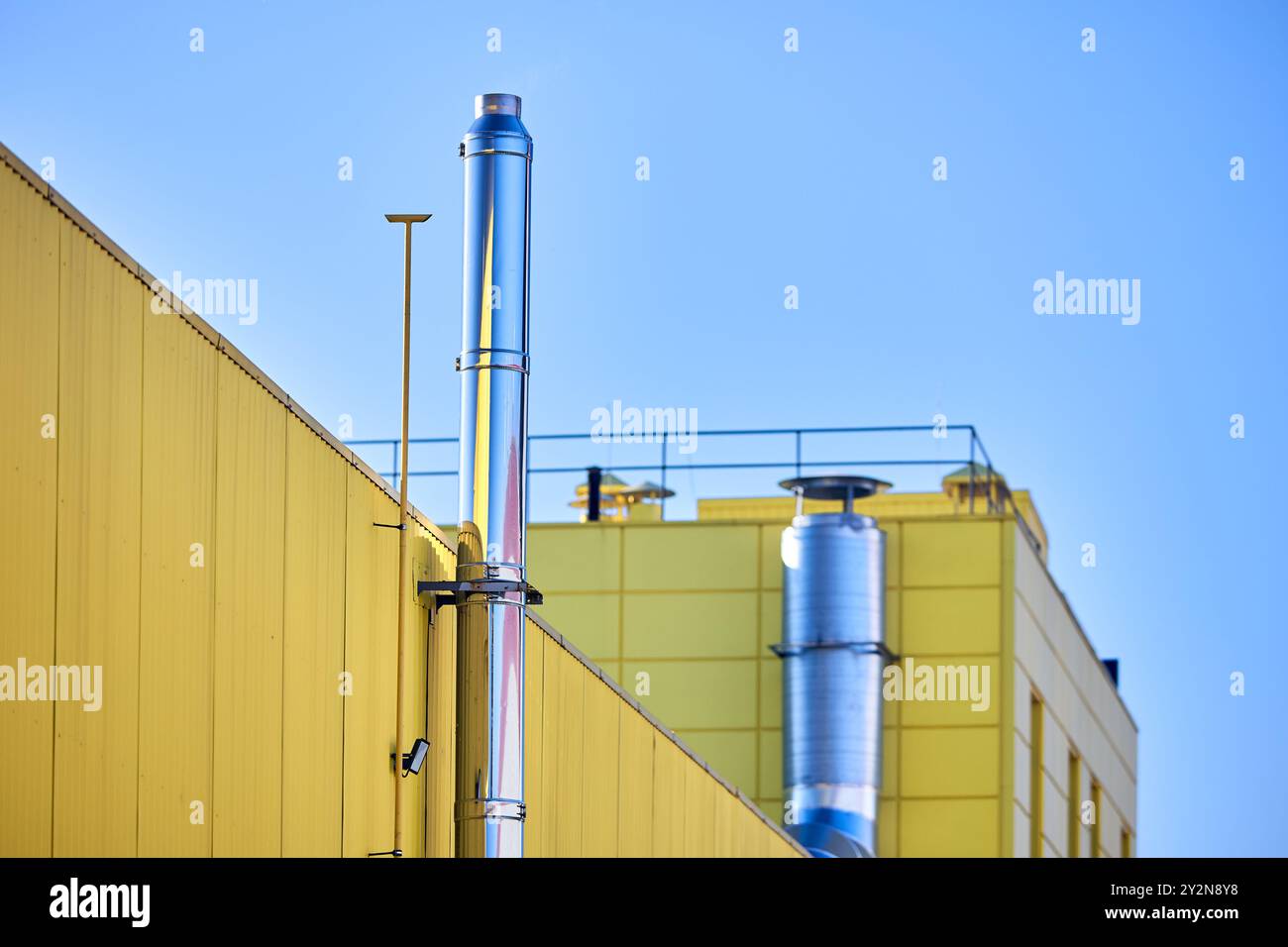 Aluminum composite panels yellow and blue commercial building facade ...