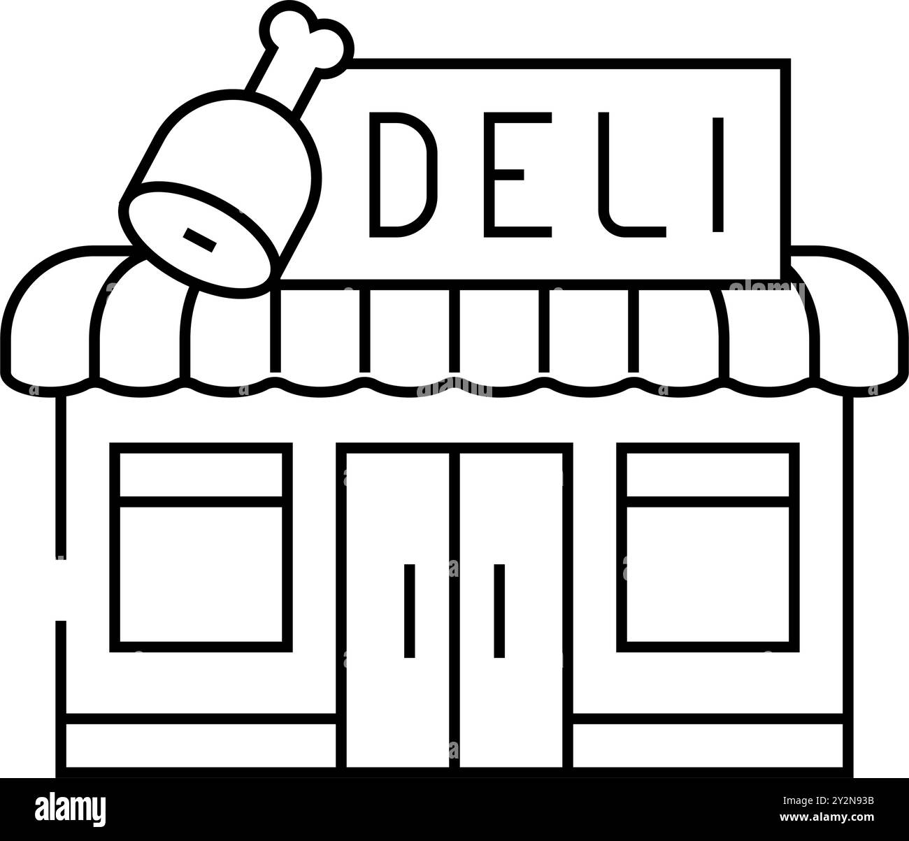 deli street cafe line icon vector illustration Stock Vector Image & Art ...