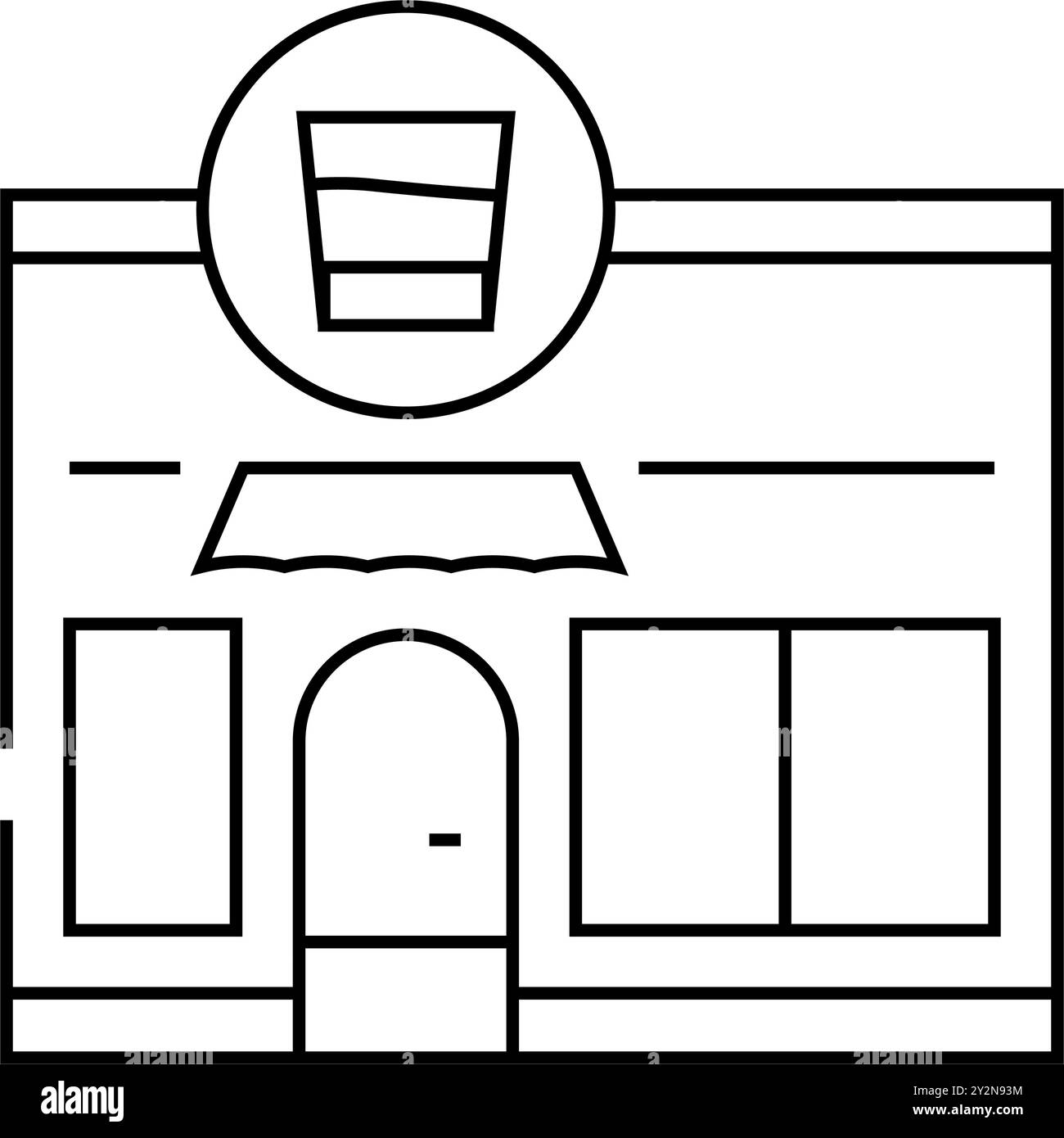 juice bar street cafe line icon vector illustration Stock Vector Image ...