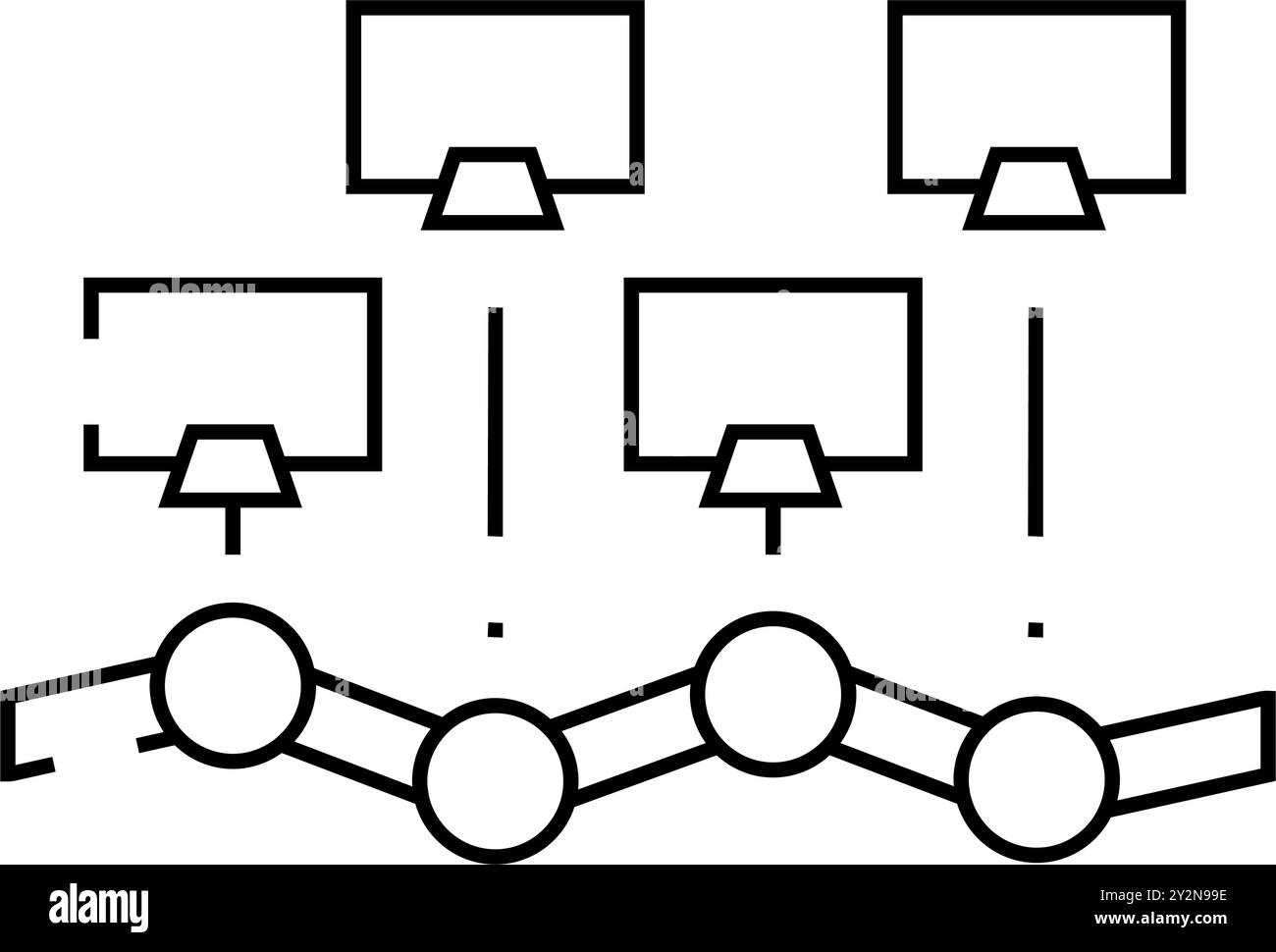 network topology analyst line icon vector illustration Stock Vector ...