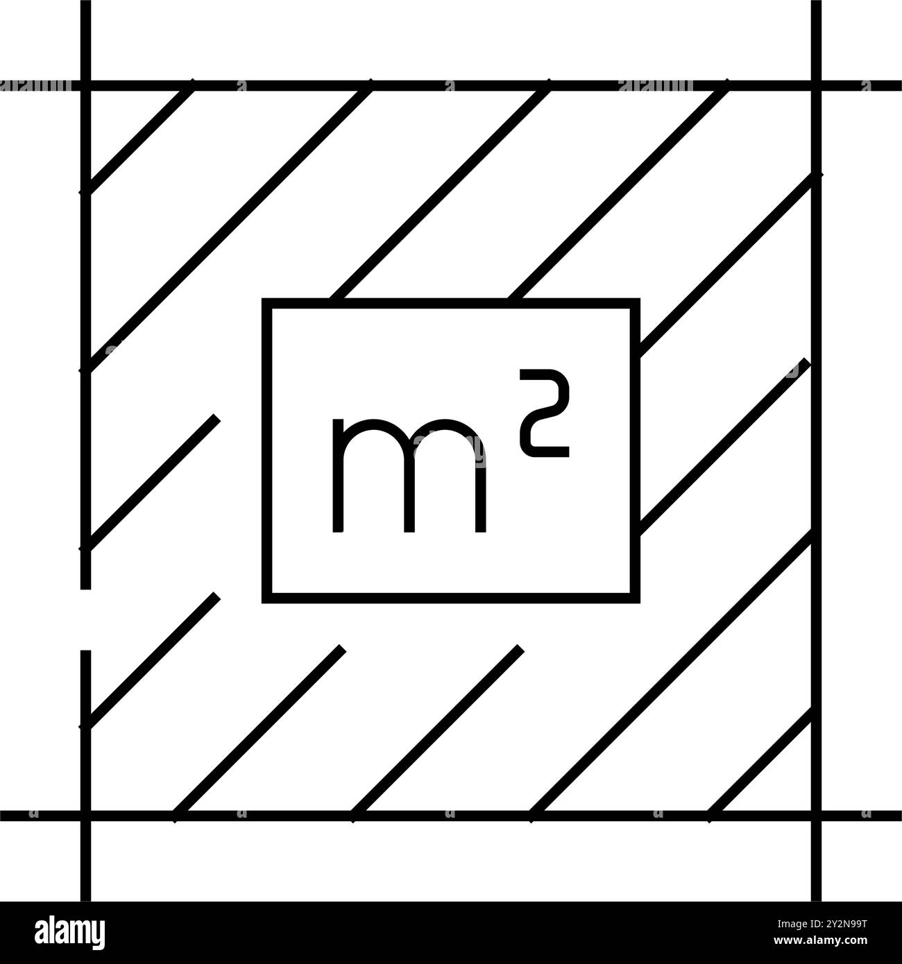 area square metre label product caution line icon vector illustration ...