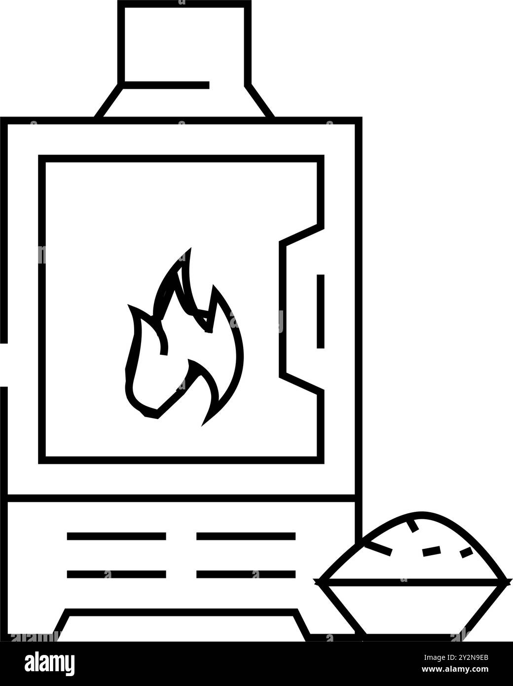 stove wood pellets line icon vector illustration Stock Vector Image ...