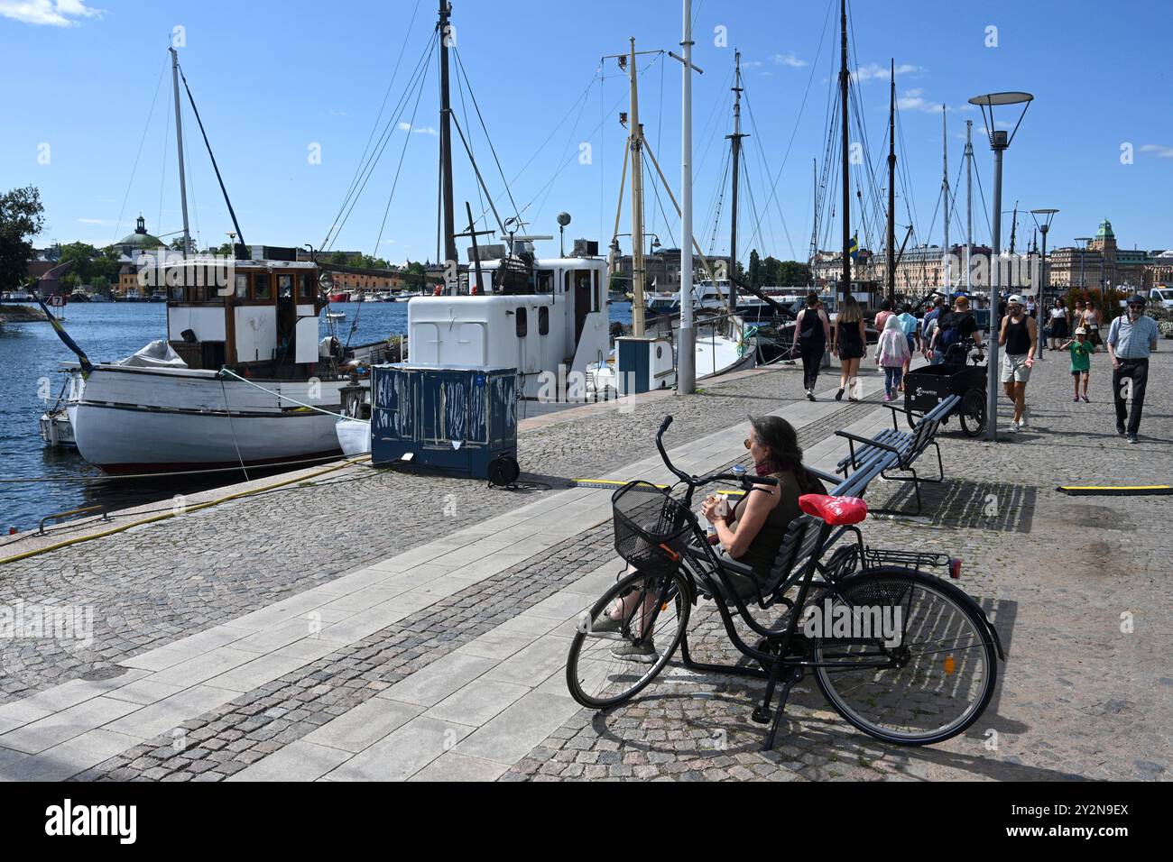 Stockholm, Sweden - July 30, 2024: A people on the street of Stockholm ...