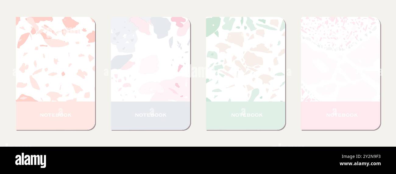 Notepad cover design. Terrazzo abstract background made of natural ...