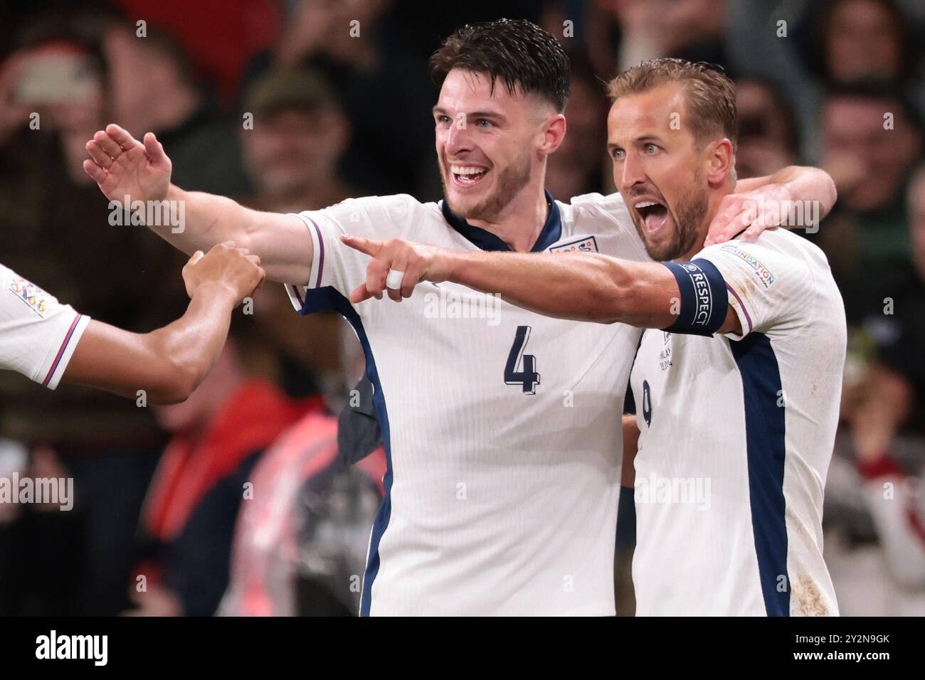Harry Kane of England celebrates with Declan Rice of England after ...