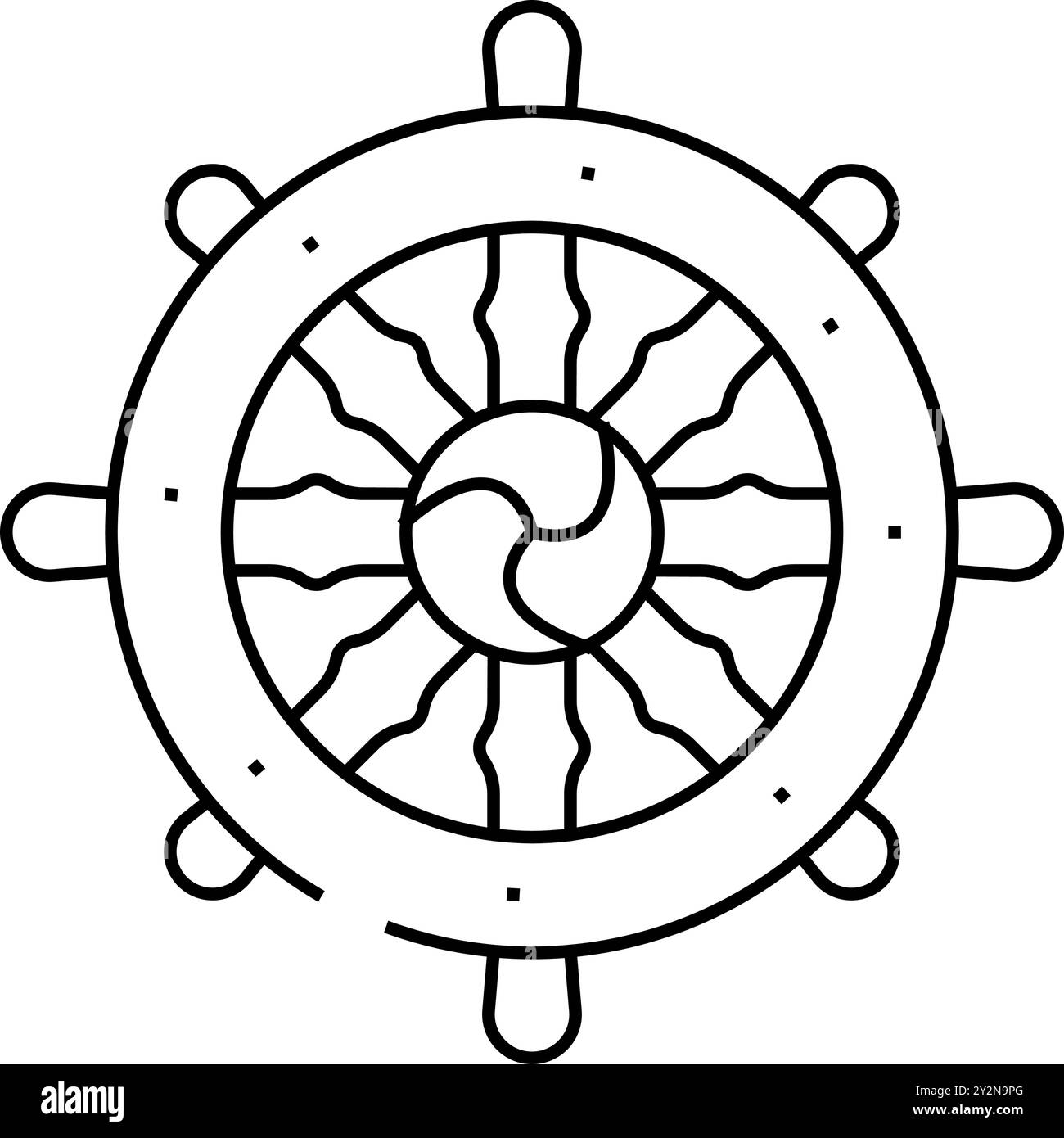 dharma wheel dharmachakra line icon vector illustration Stock Vector ...