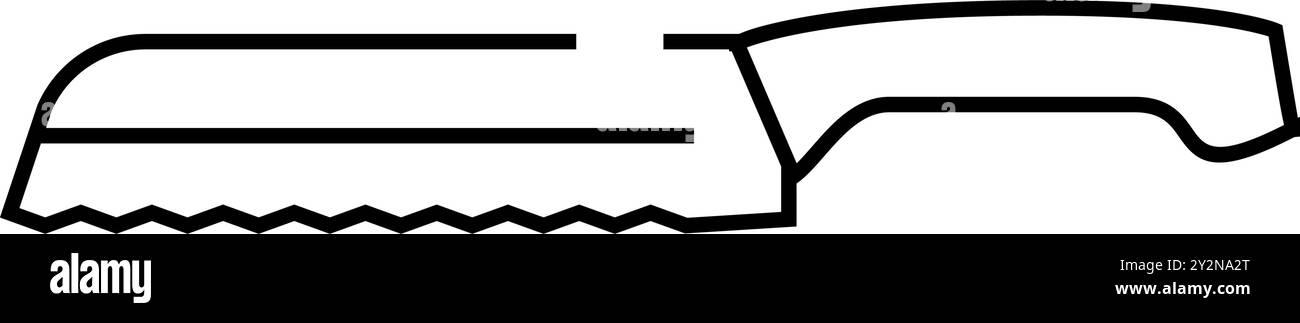 serrated bread knife line icon vector illustration Stock Vector Image ...