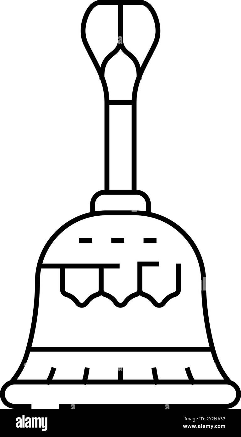 buddhist bell ghanta line icon vector illustration Stock Vector Image ...