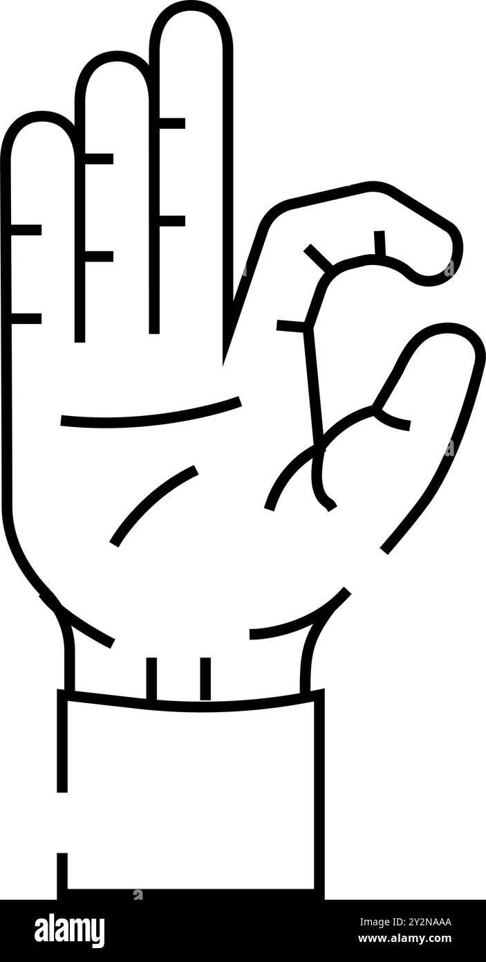 buddha hand gesture mudra line icon vector illustration Stock Vector ...