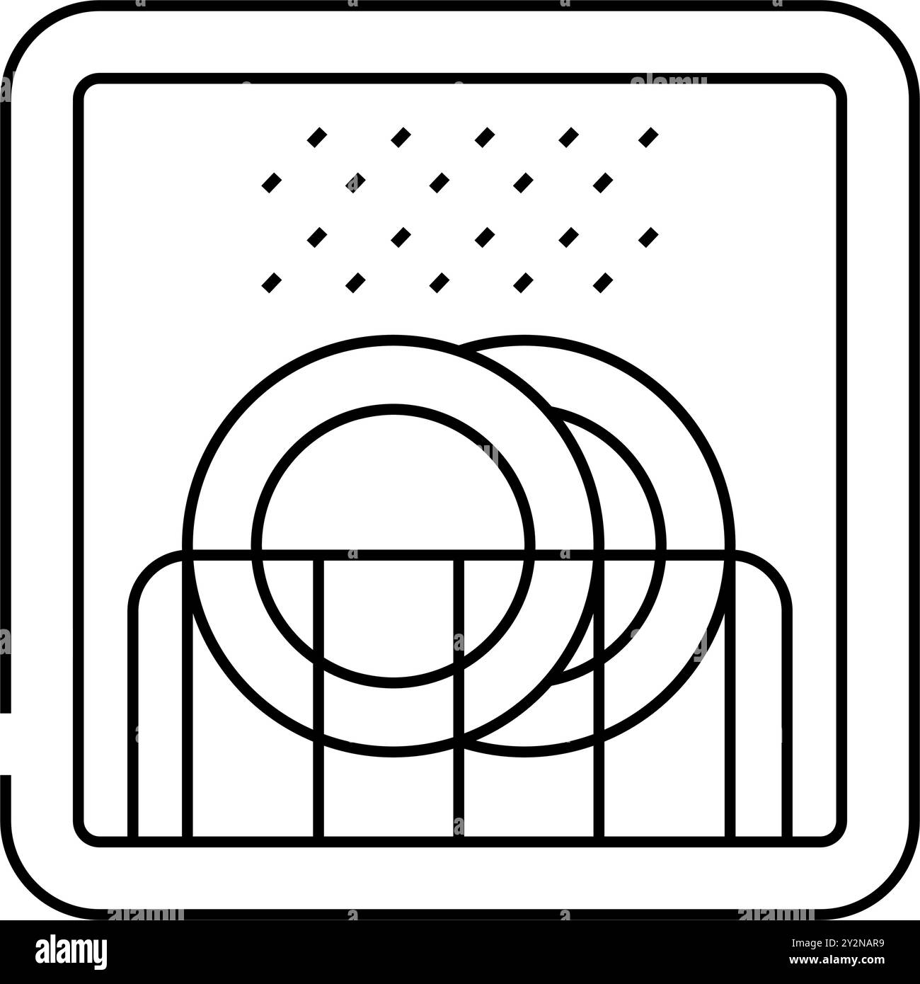 dishwasher safe product label warning line icon vector illustration ...
