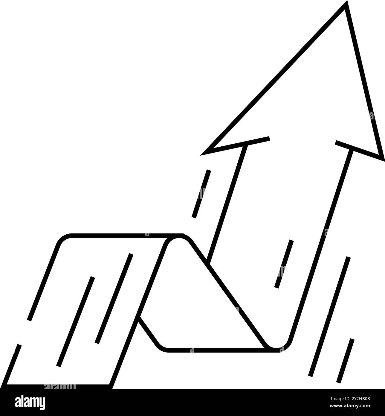 arrow pointing upward progress line icon vector illustration Stock ...