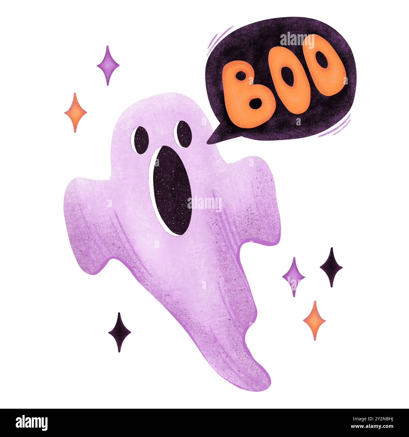 Halloween Screaming Ghost character sticker. Funny Halloween spooky ...