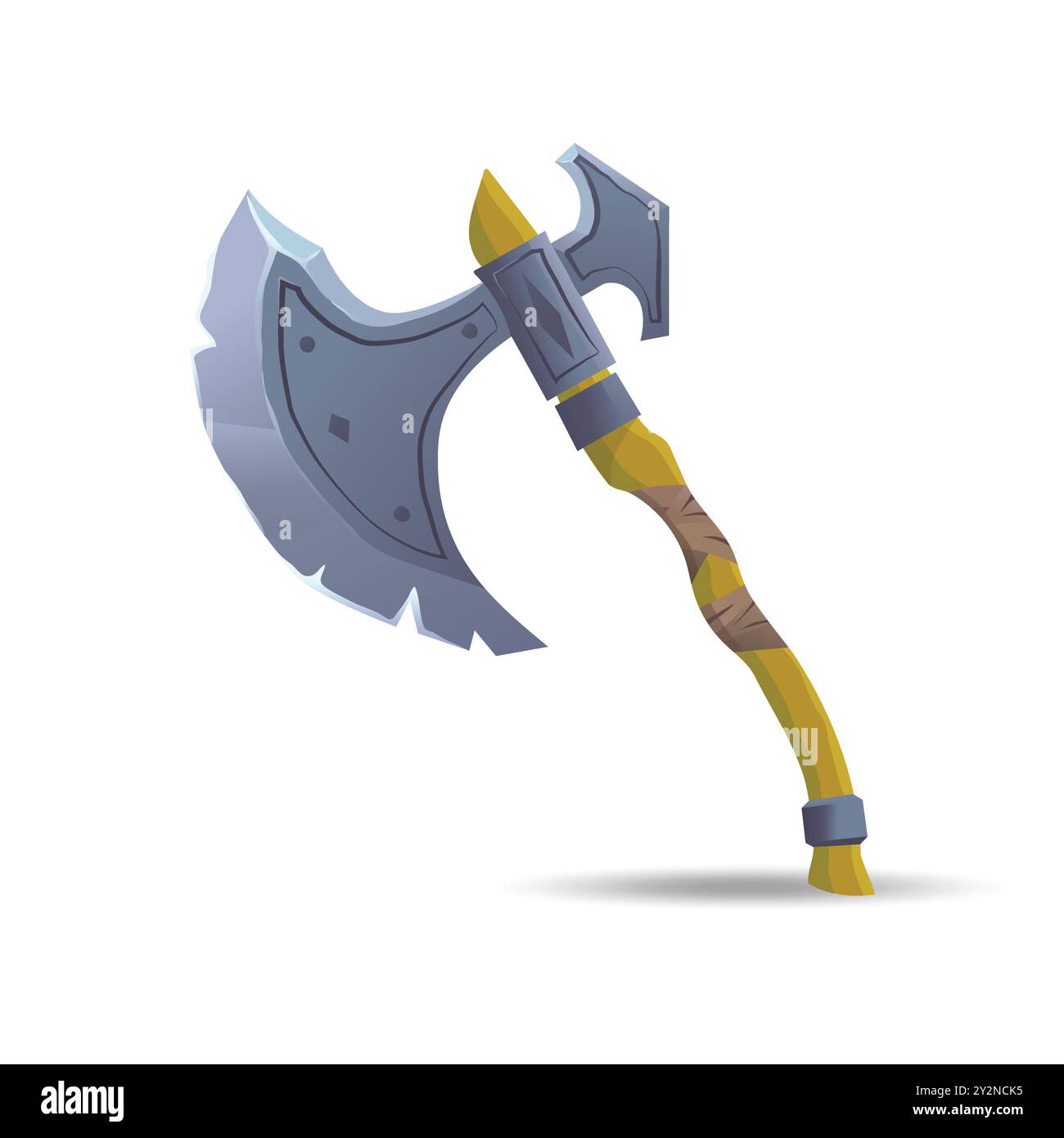 Vector image of a fantasy of weapon. Fighting axe of the Viking Stock ...