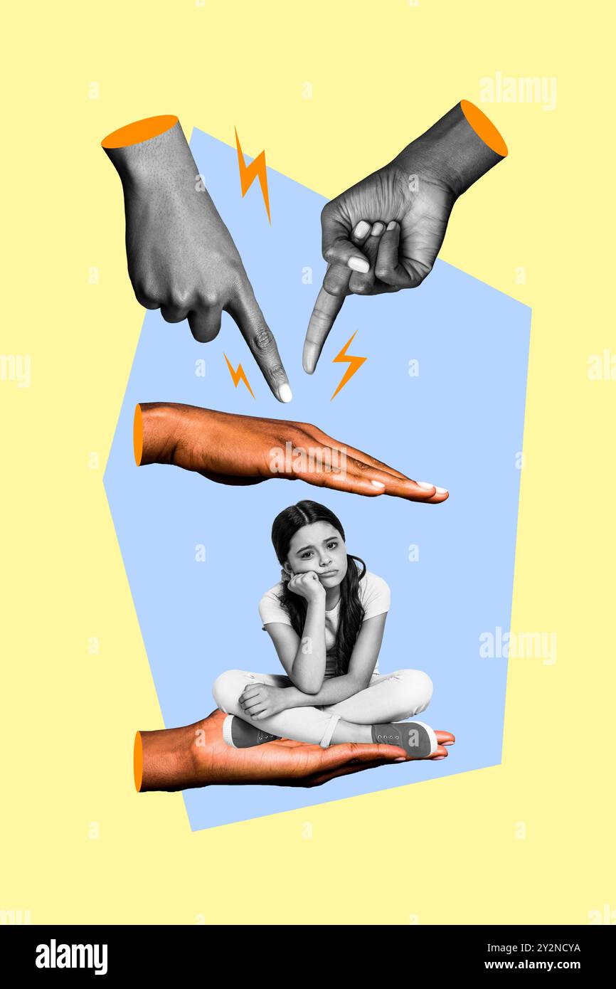 Trend artwork sketch composite collage of monochrome hand appear ...