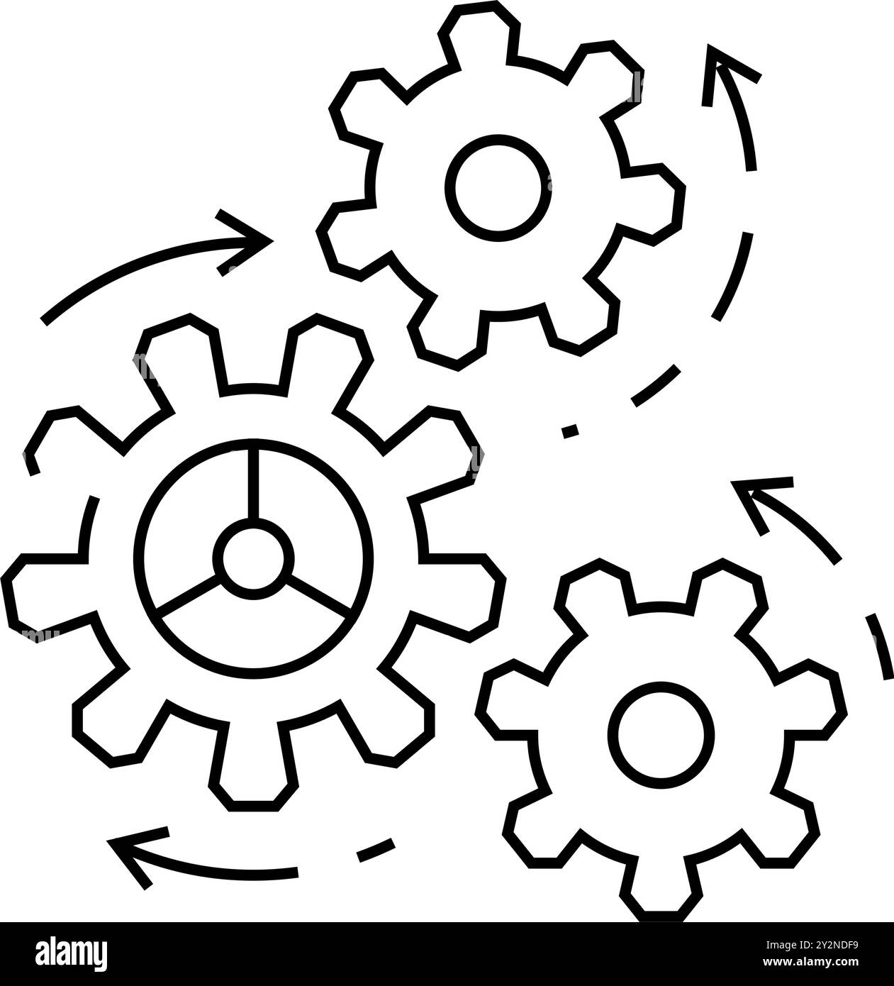 moving gears progress line icon vector illustration Stock Vector Image ...