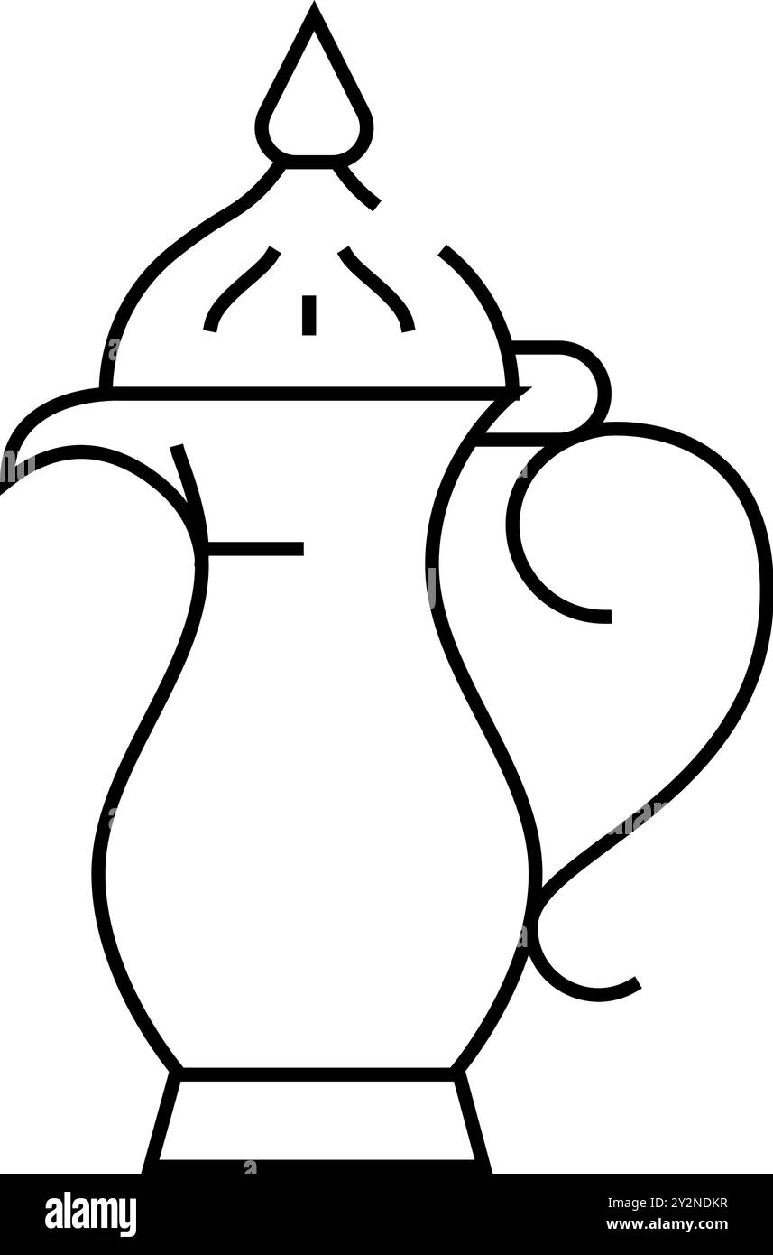 arabic jug souvenir line icon vector illustration Stock Vector Image ...