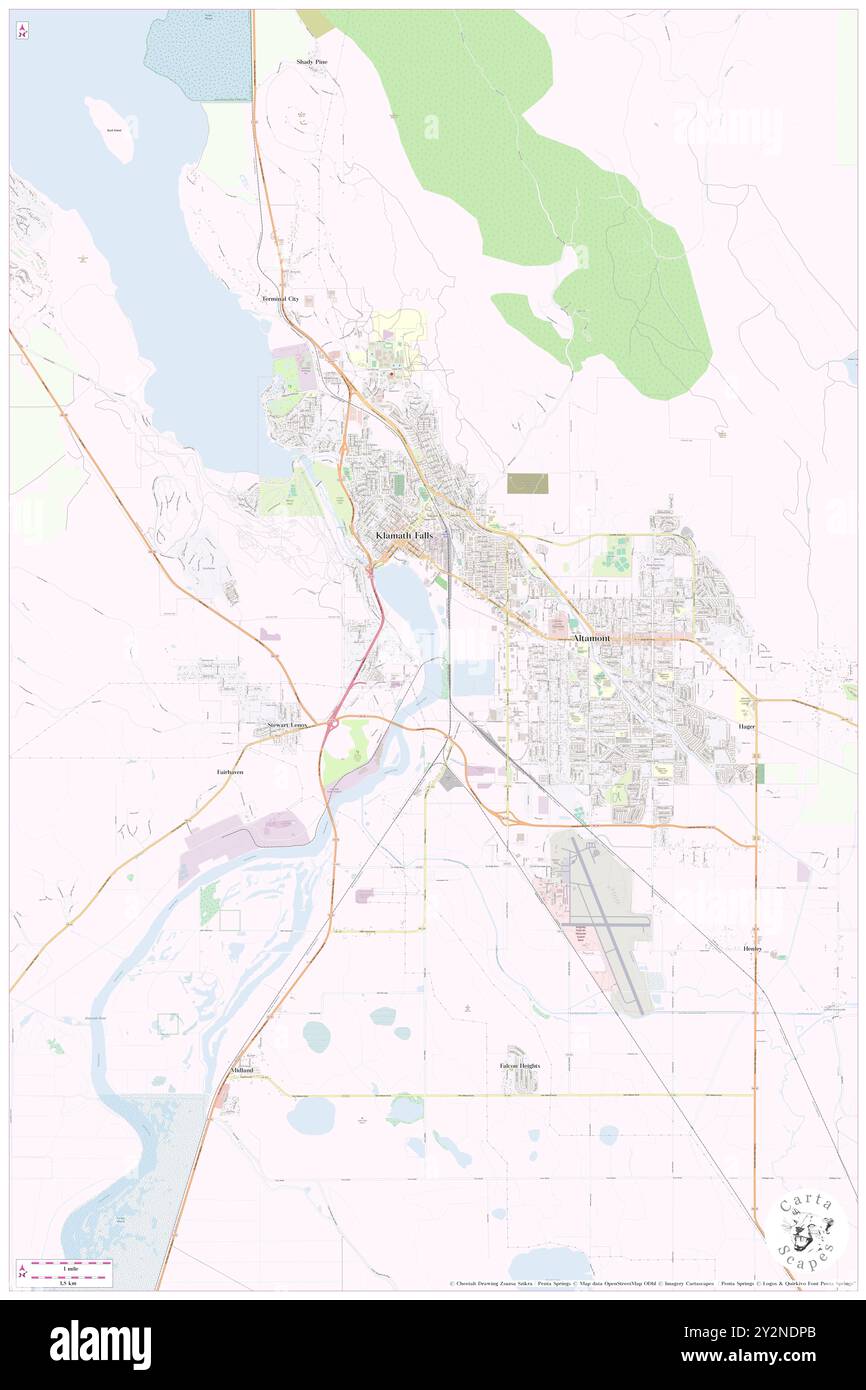 Map of klamath falls oregon Cut Out Stock Images & Pictures - Alamy