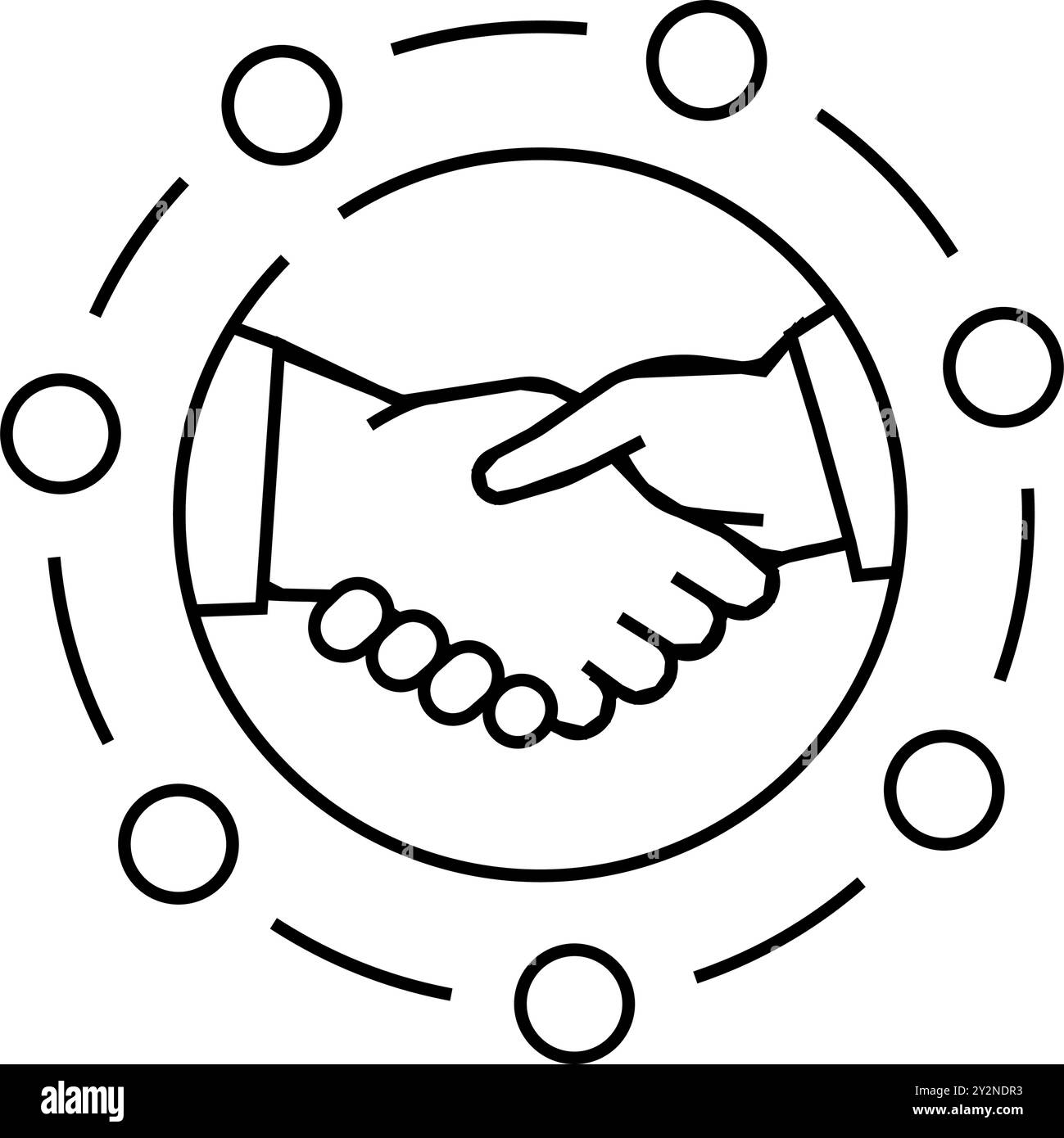 stakeholder relations business process line icon vector illustration ...