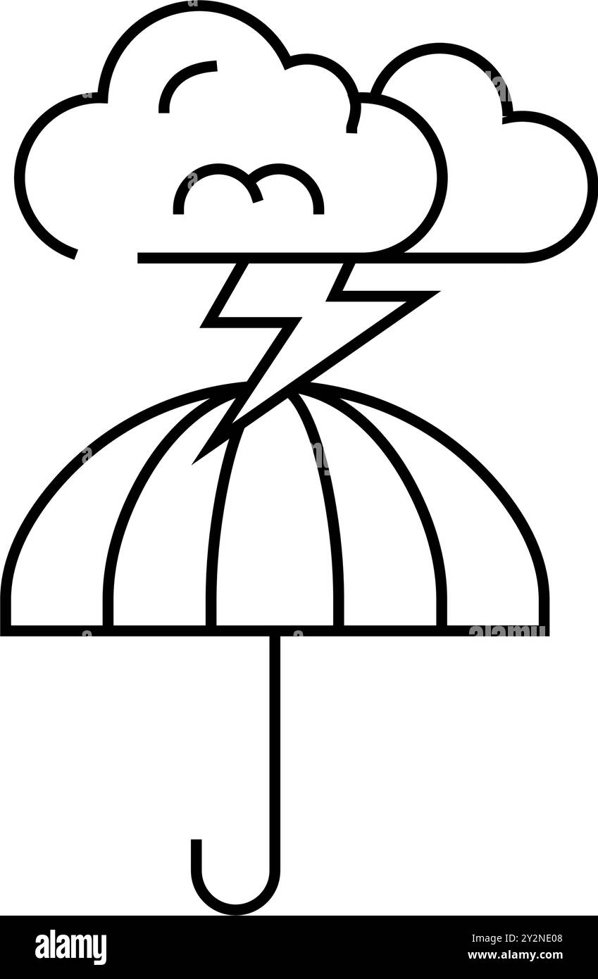 storm resistant label product caution line icon vector illustration ...