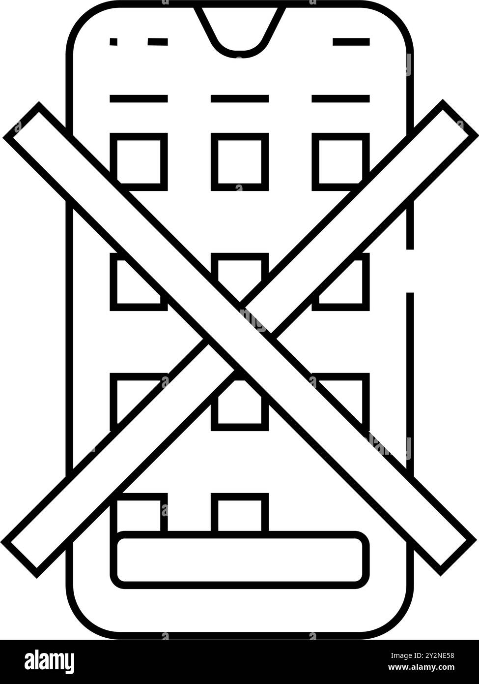 no app required label product caution line icon vector illustration ...