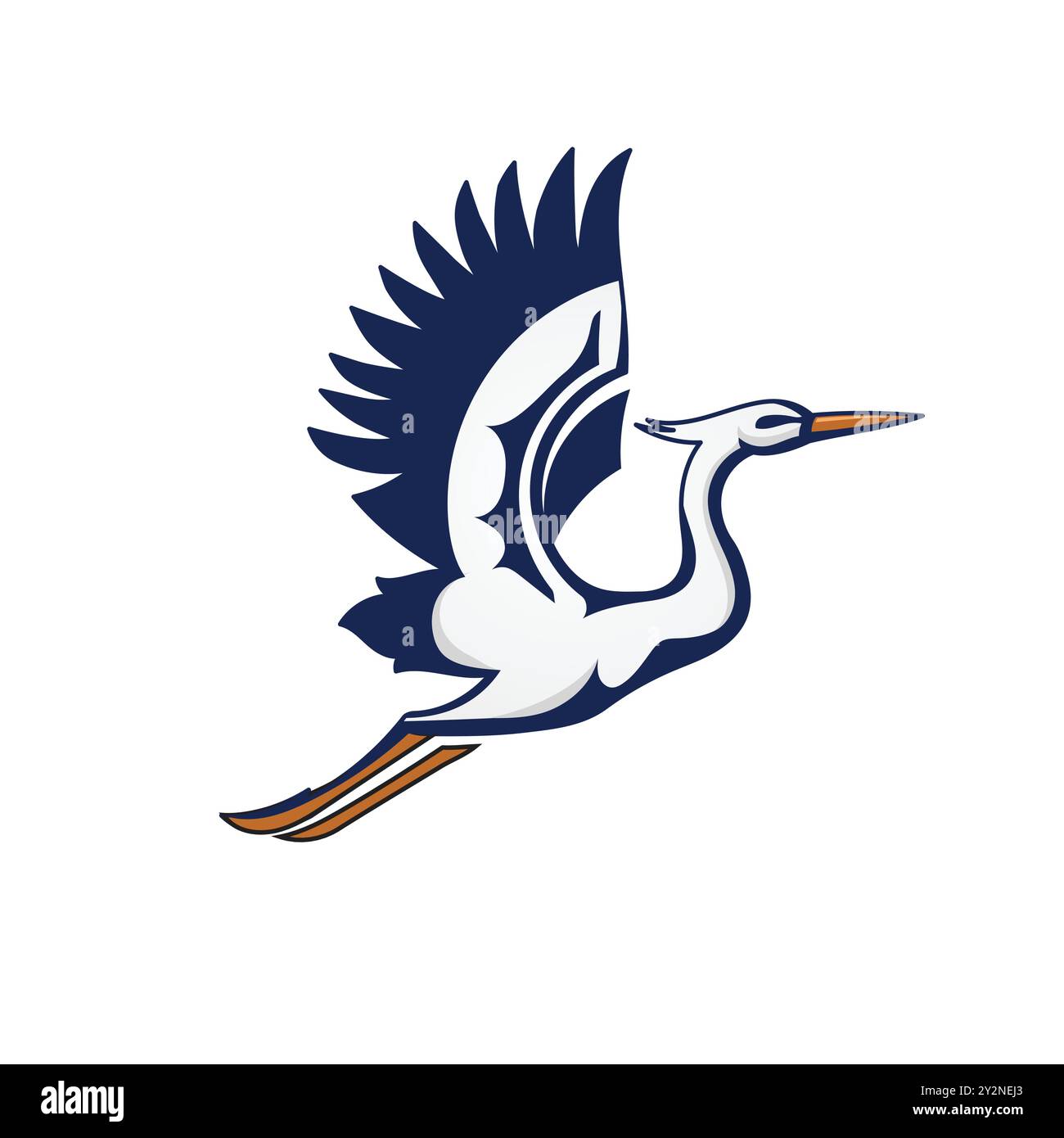 flying stork simple silhouette on a white background vector ...