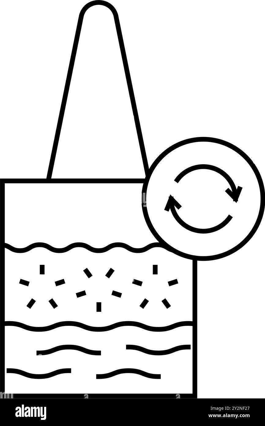 repurposed textiles sustainable fashion line icon vector illustration ...