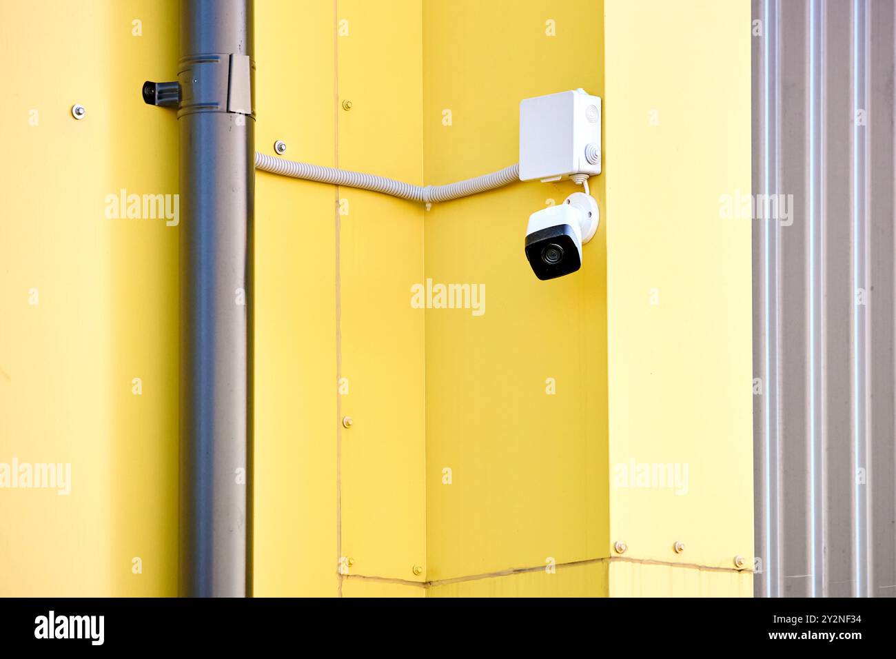 CCTV camera. Security camera on Aluminum composite panels for repair ...