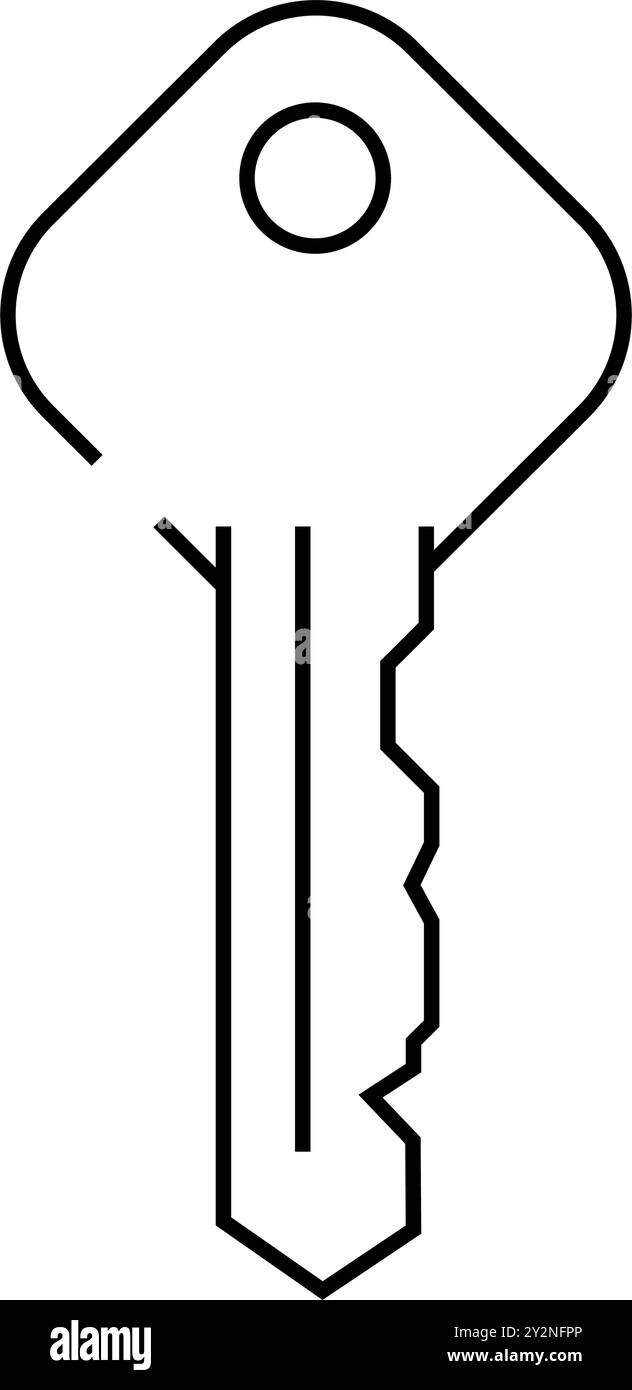 ordinary house key line icon vector illustration Stock Vector Image ...