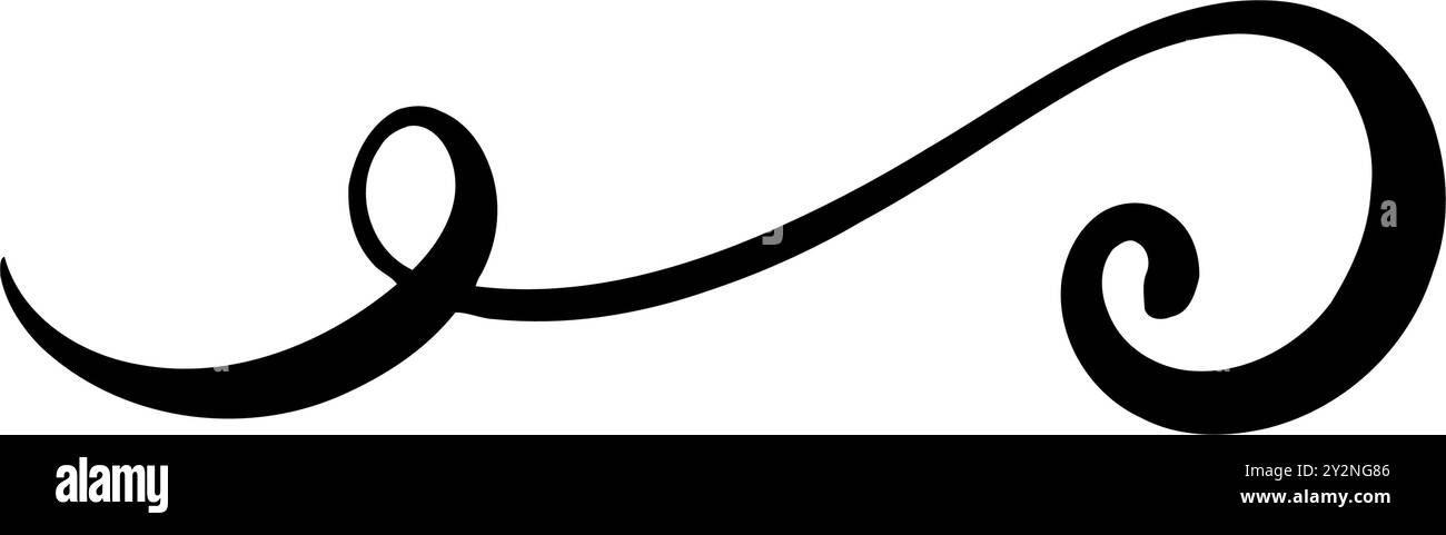 Curl calligraphy, Graphic line, Romantic ornament, Border. Design ...