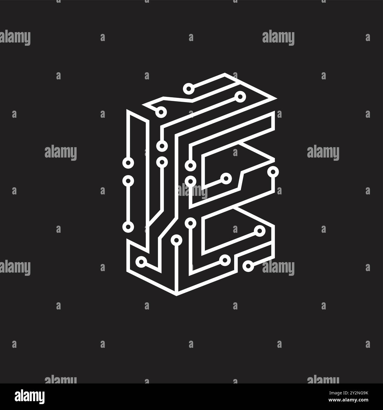initial Letter E Technology symbol vector illustration Stock Vector ...