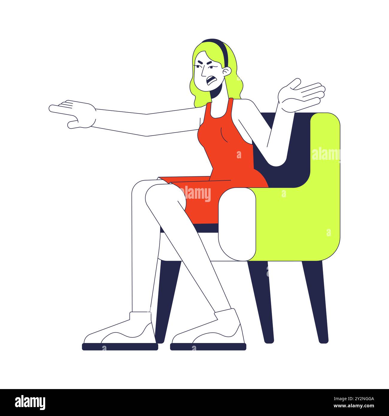 Angry young woman throwing Stock Vector Images - Alamy