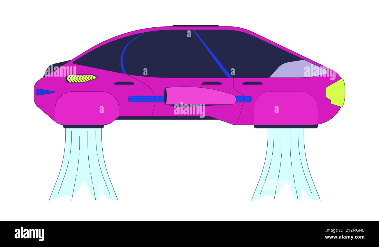 Cartoon illustration futuristic flying car hi-res stock photography and ...