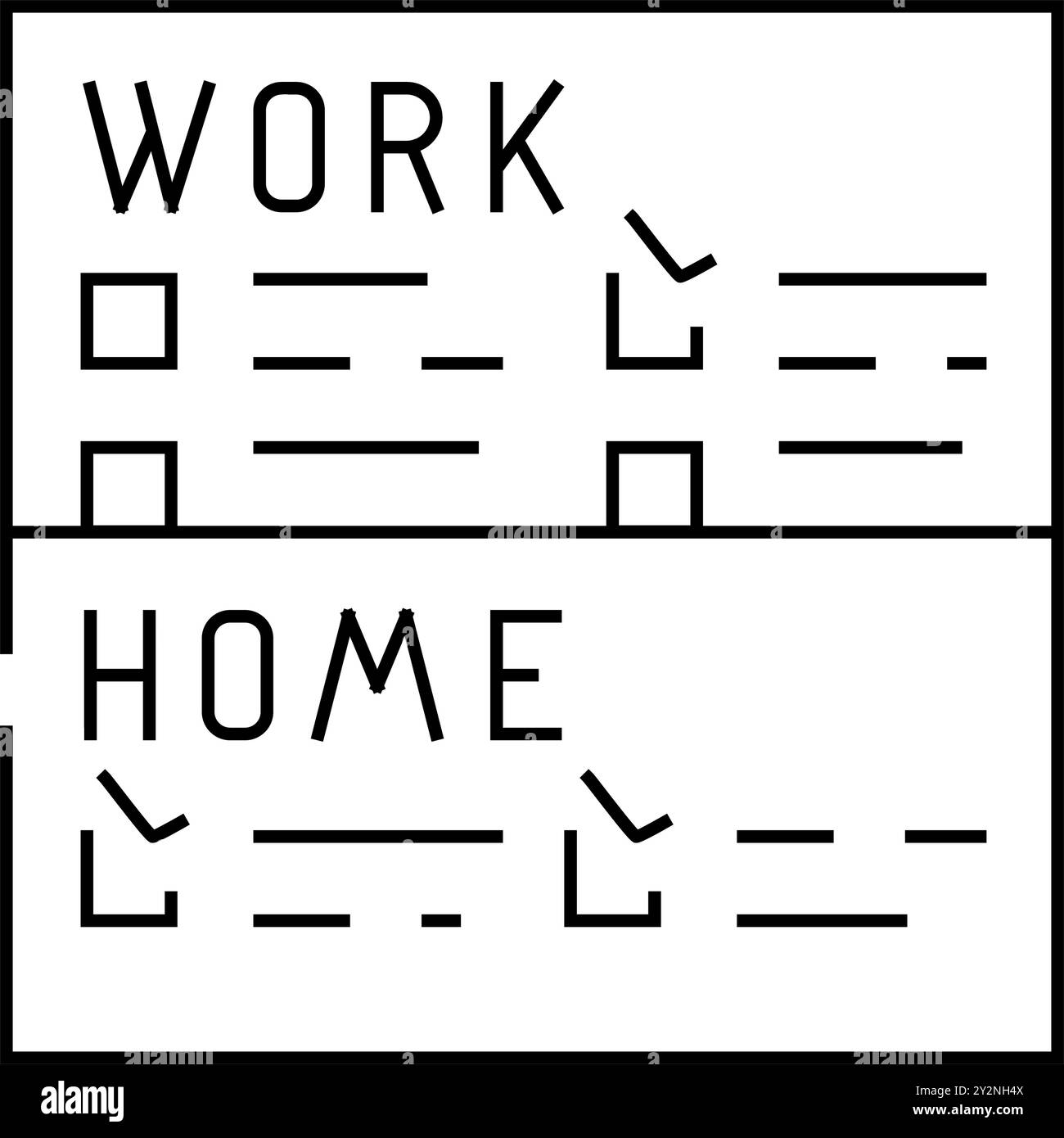 to-do lists with clear separation of work and life tasks line icon ...