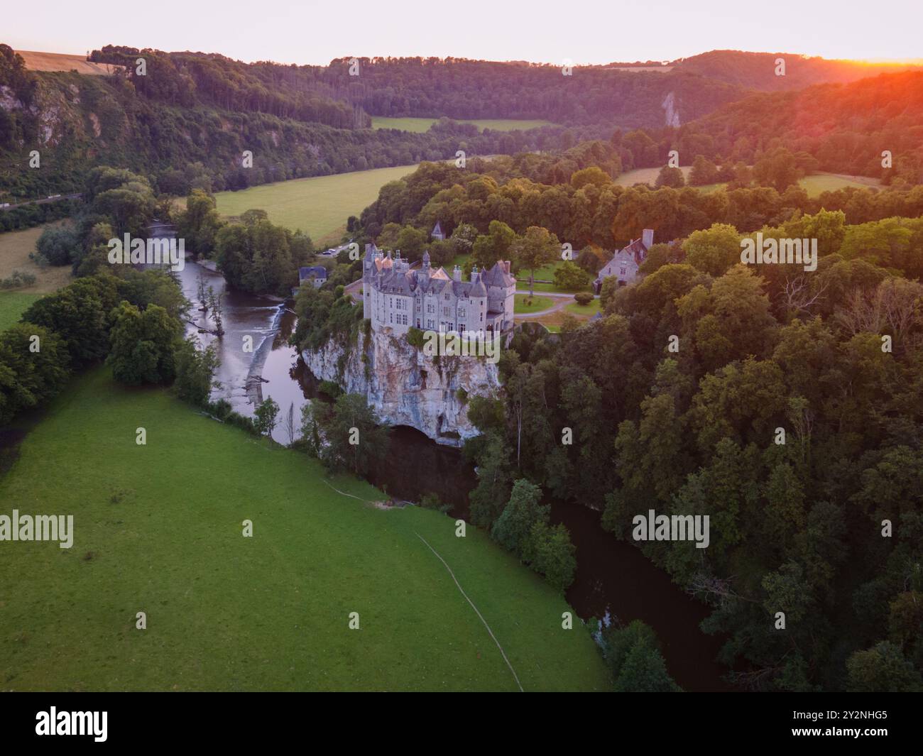 Aerial view of Walzin Castle in Wallonia, Belgium Stock Photo - Alamy