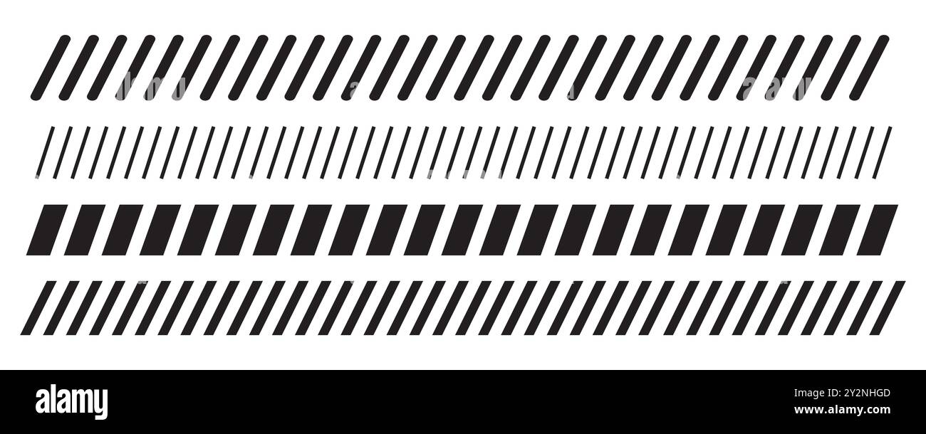 Slash line border, diagonal lines. Divider strip Tilt strip geometric abstract border. Diagonal ...