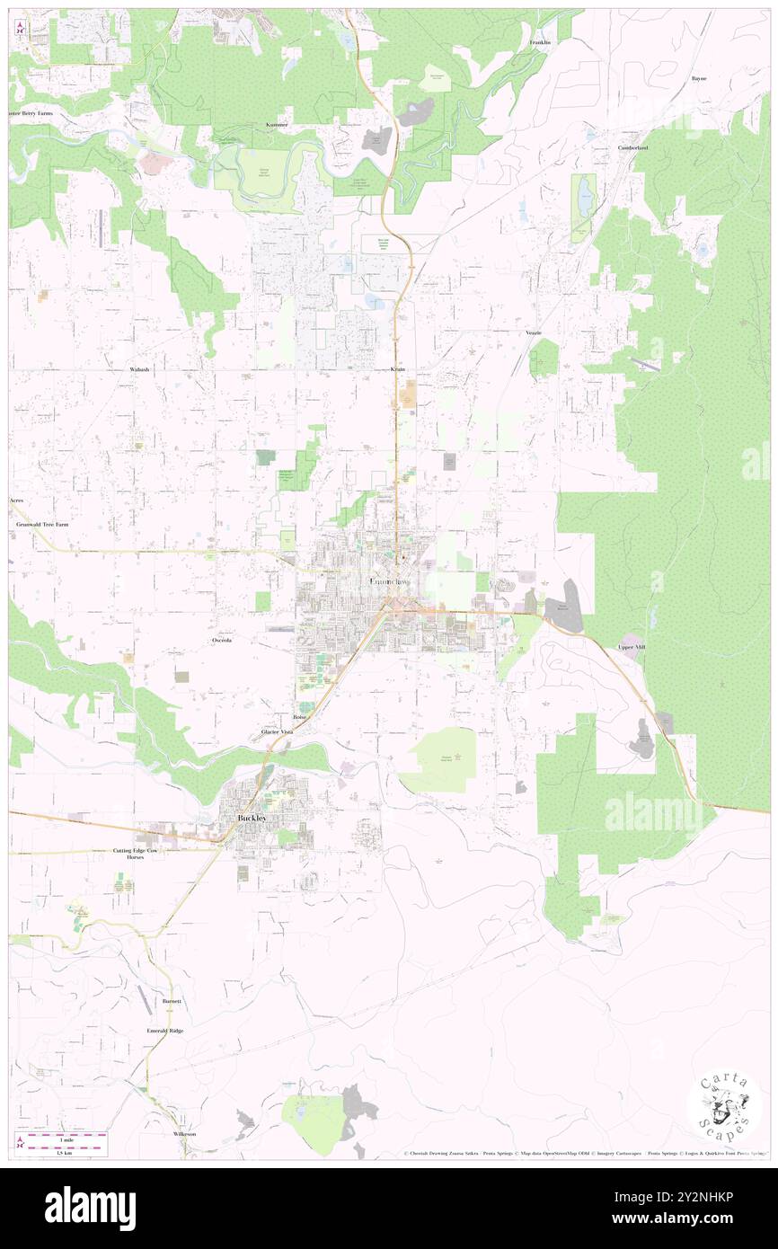 Map of enumclaw washington Cut Out Stock Images & Pictures - Alamy