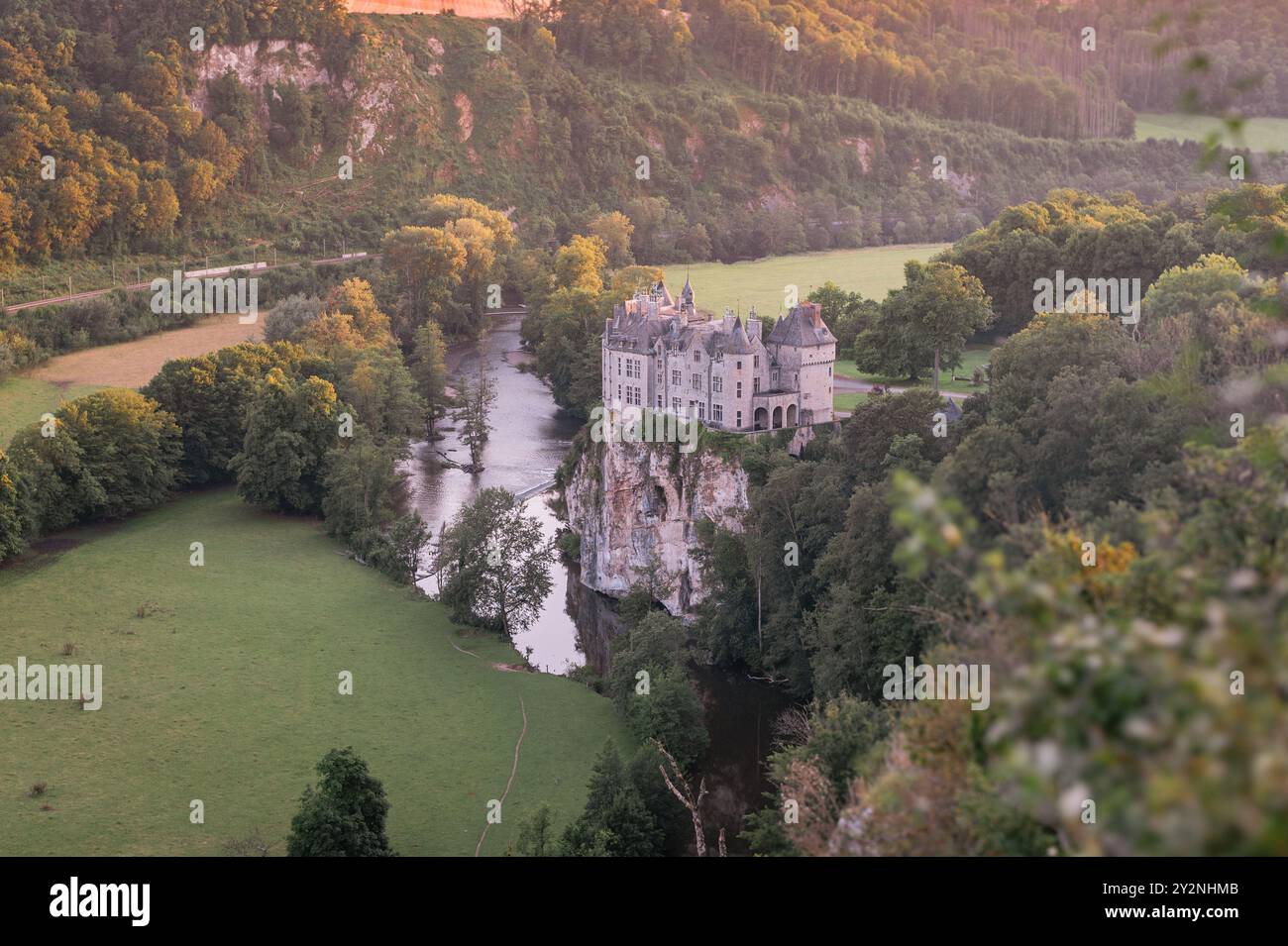 Aerial view of Walzin Castle in Wallonia, Belgium Stock Photo - Alamy