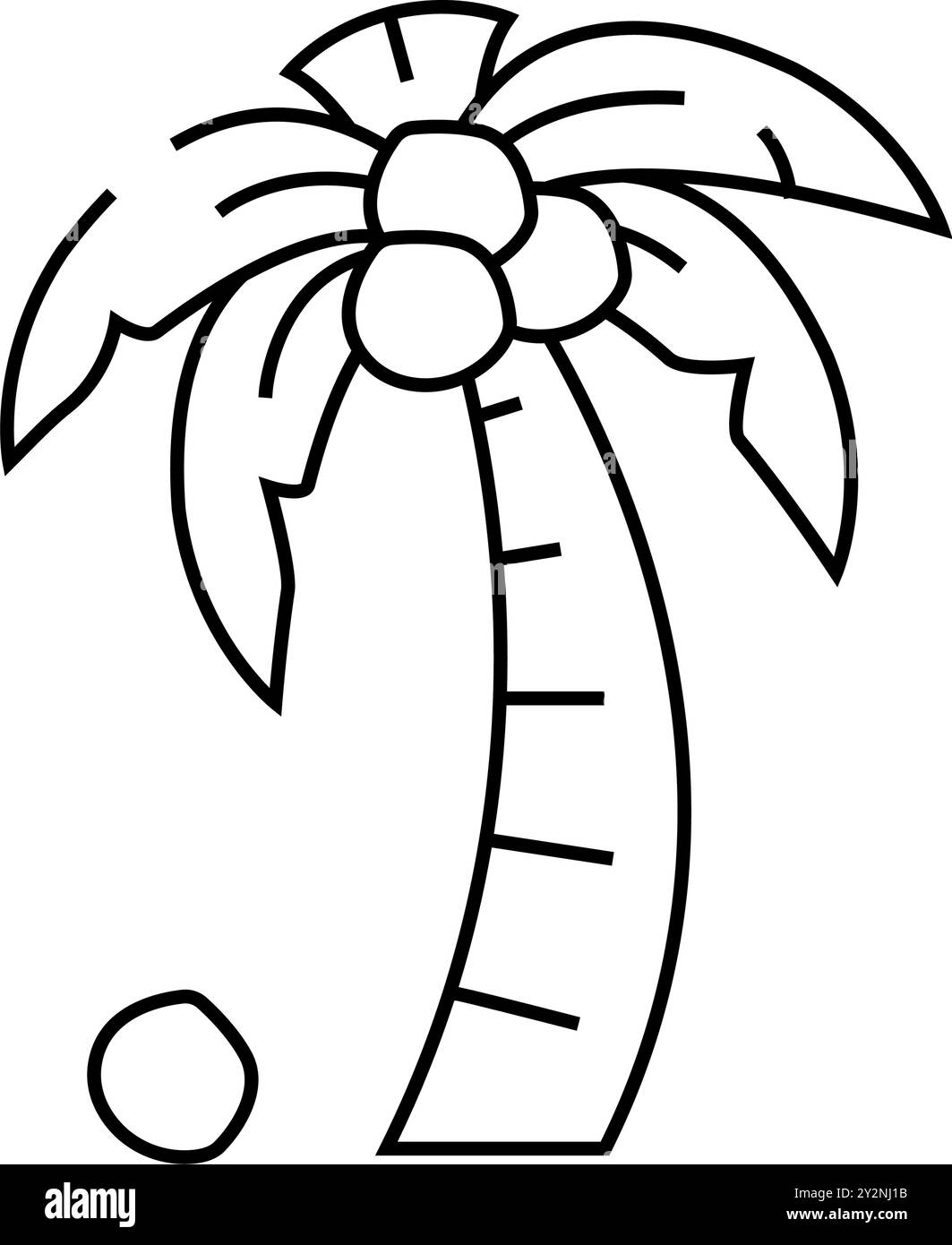 palm tree coconut line icon vector illustration Stock Vector Image ...