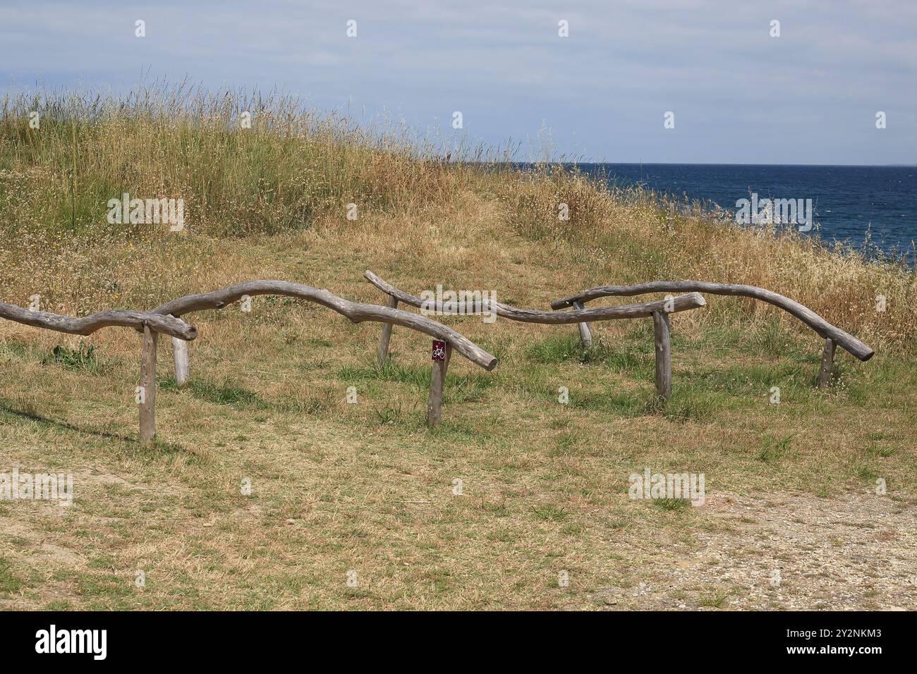 Bike racks at Plage des Grands Sables, Belle Ile en Mer, Brittany ...
