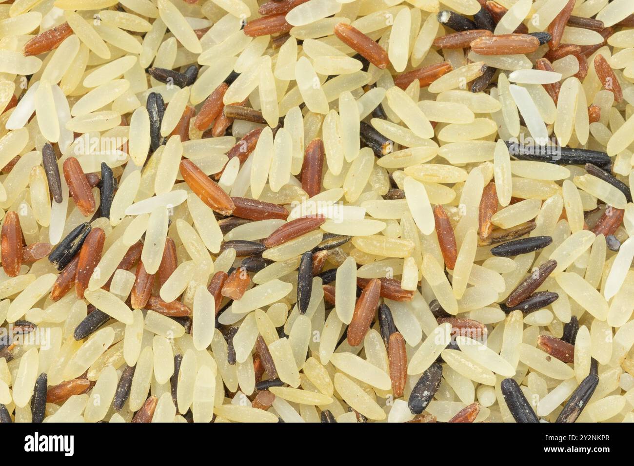 mix of three raw rices, close-up Stock Photo - Alamy