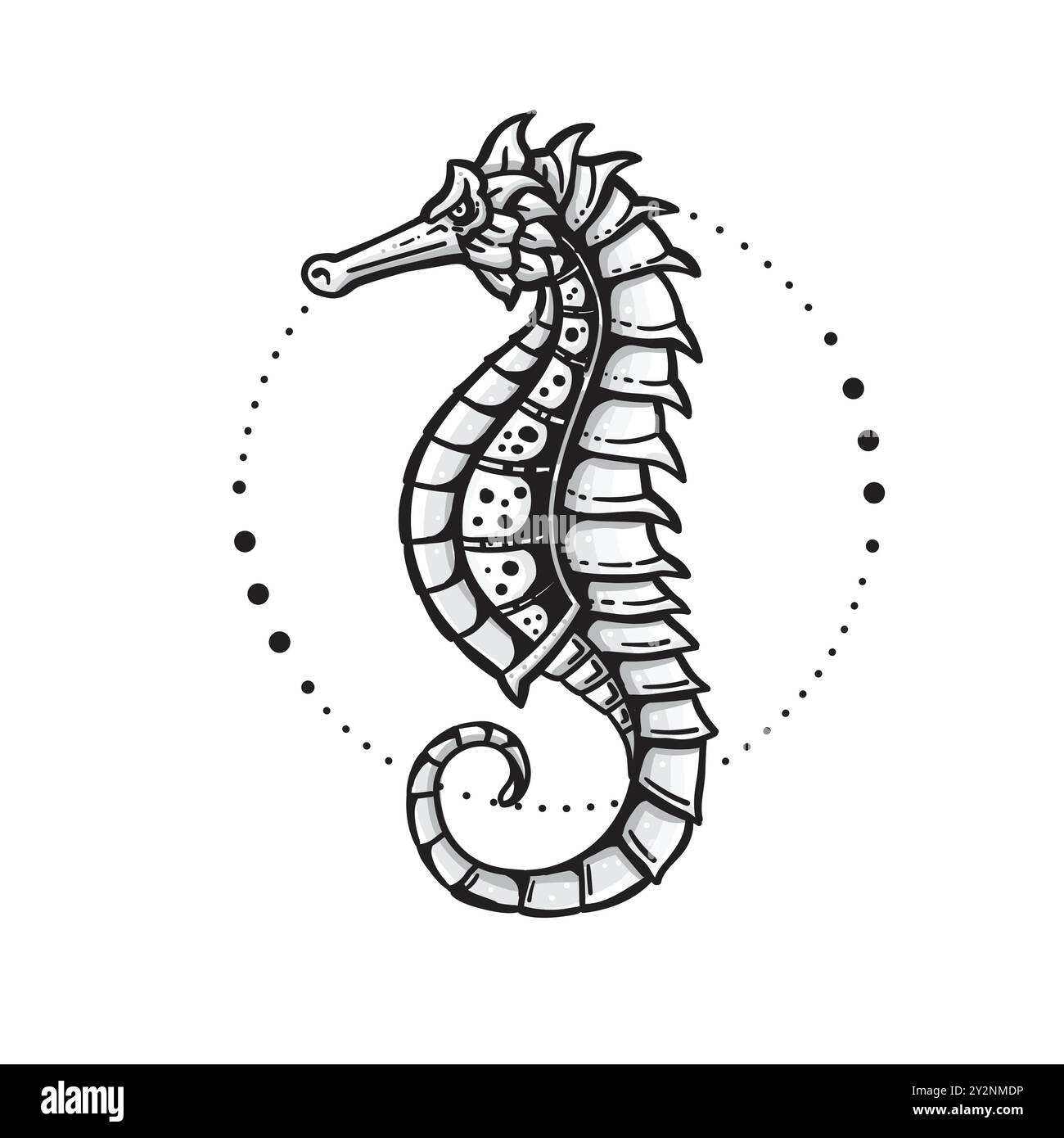 Graphic vector Seahorse hand drawn in a line art style Stock Vector ...