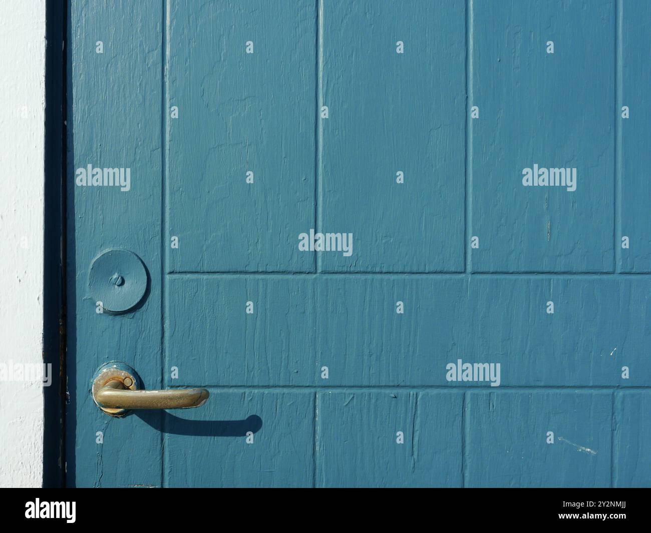The door painted in Swedish blue features a traditional color typical ...