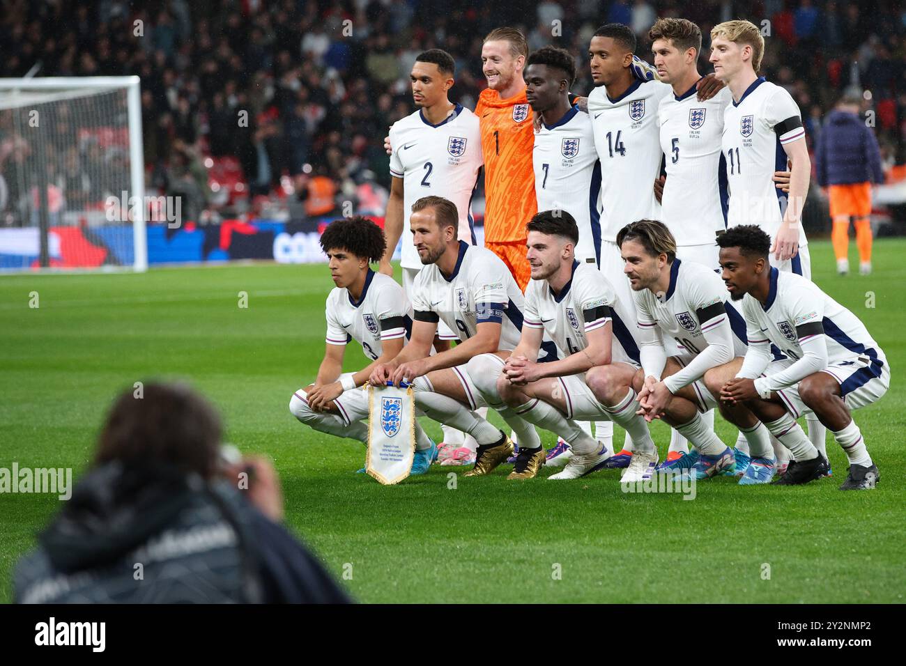 LONDON, UK - 10th Sept 2024: The England starting line-up pose for a ...