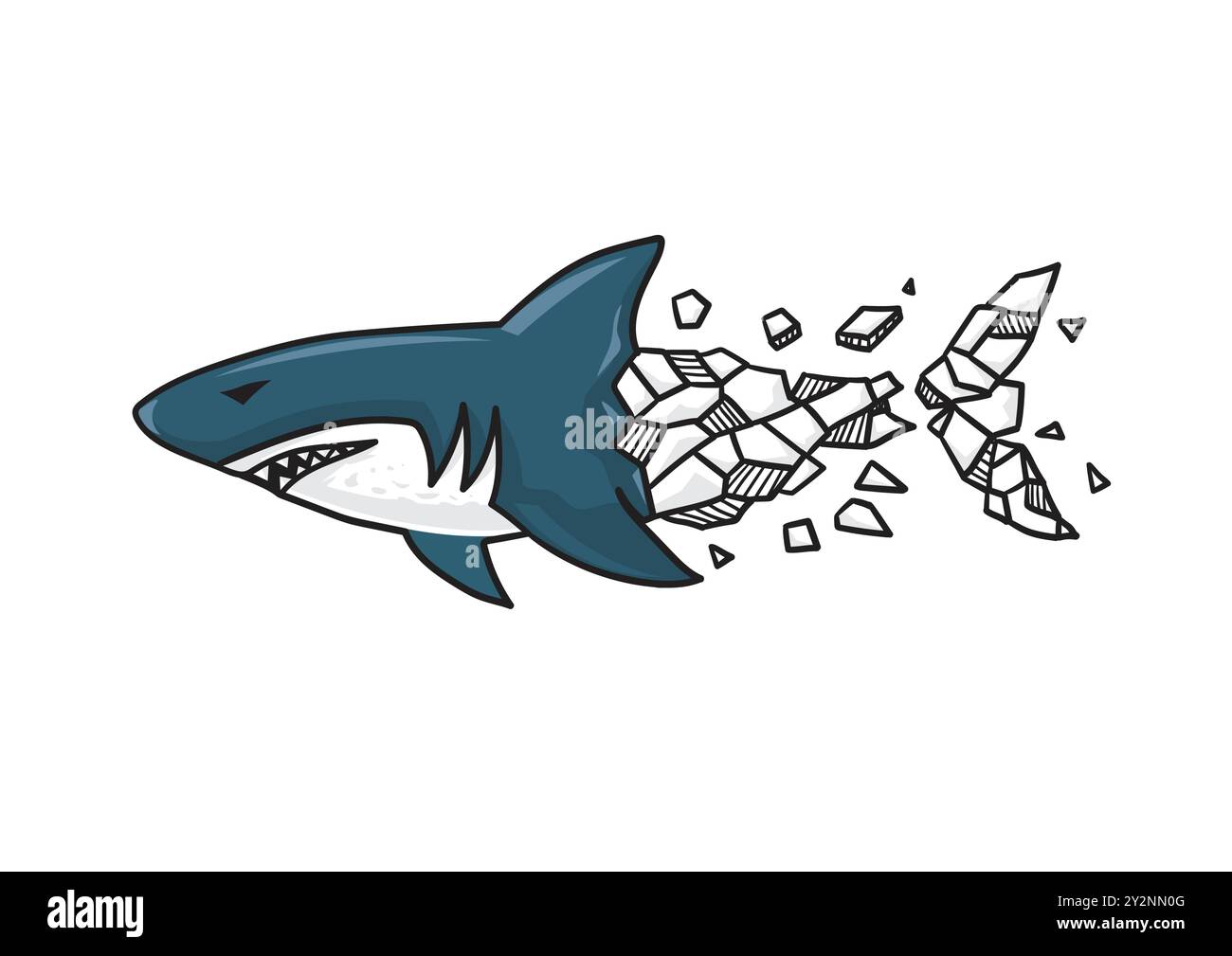 abstract shark vector burs out of geometry illustration Stock Vector ...